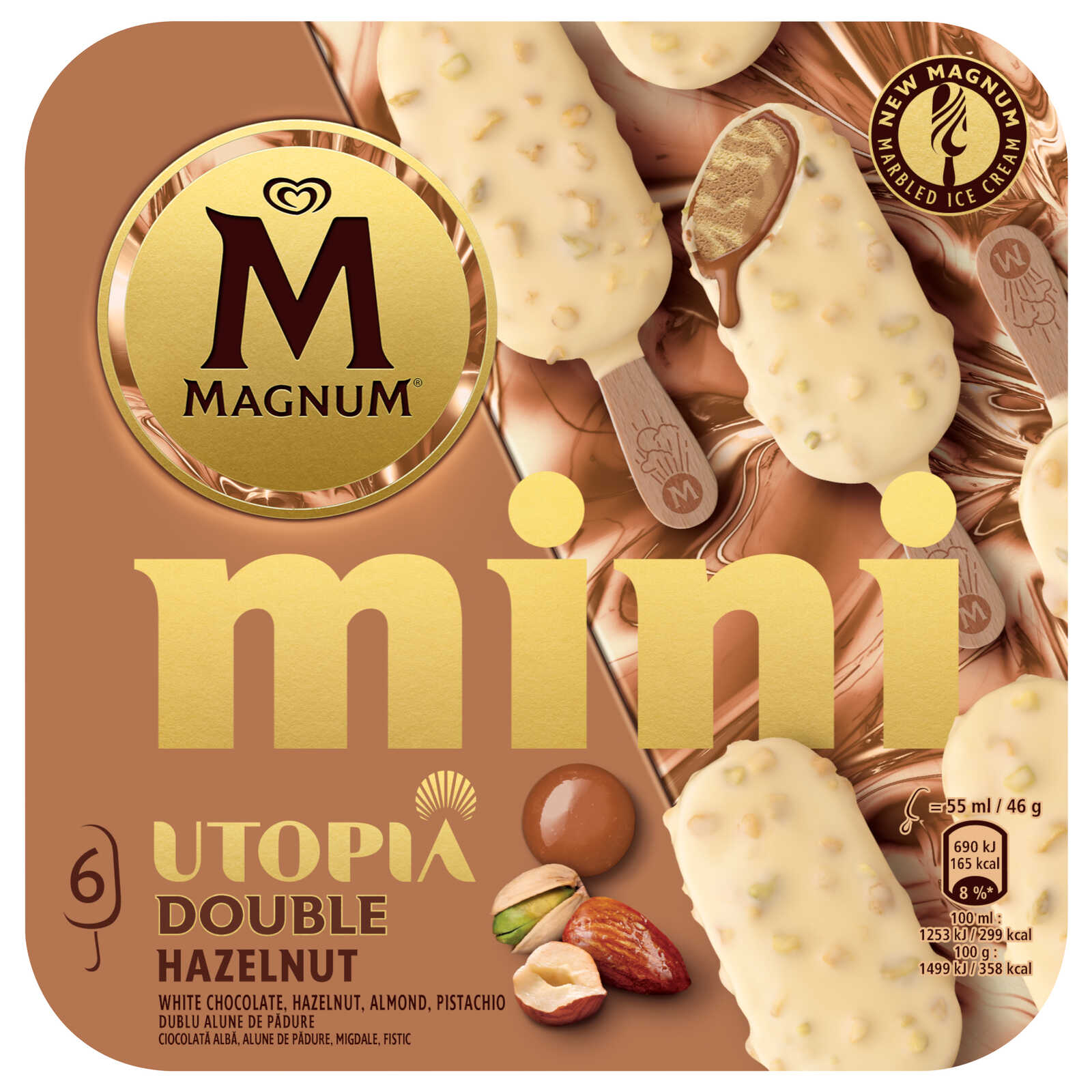 Magnum | Utopia | Mini | Double | Hazelnut | 6 x 5,5 cl | Delhaize