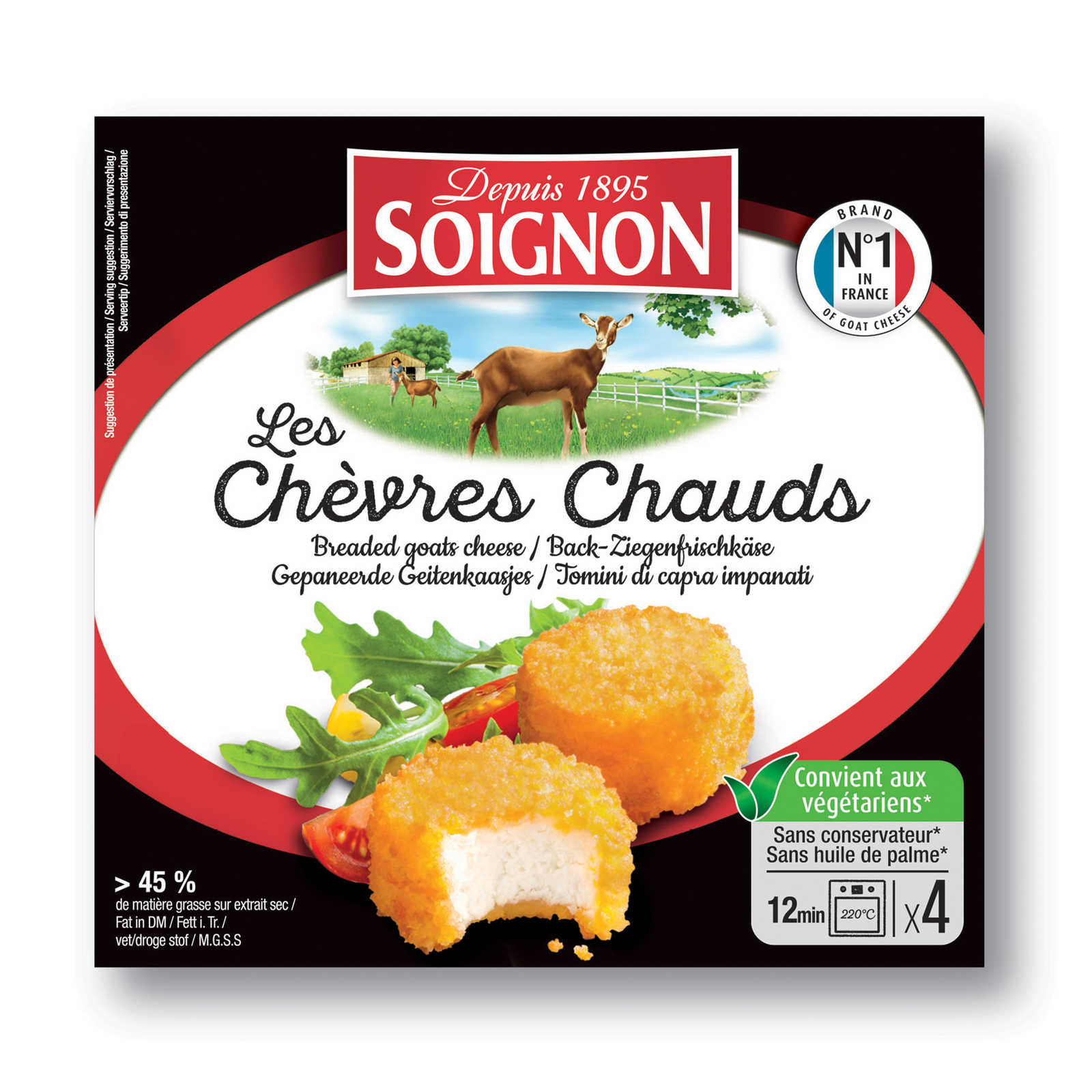 Soignon | Fromage de chèvre | Chaud | Pané | 4 x 25 gr | Delhaize