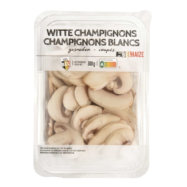 Delhaize | Witte champignons | Belgisch | Gesneden | 300 gr | Delhaize