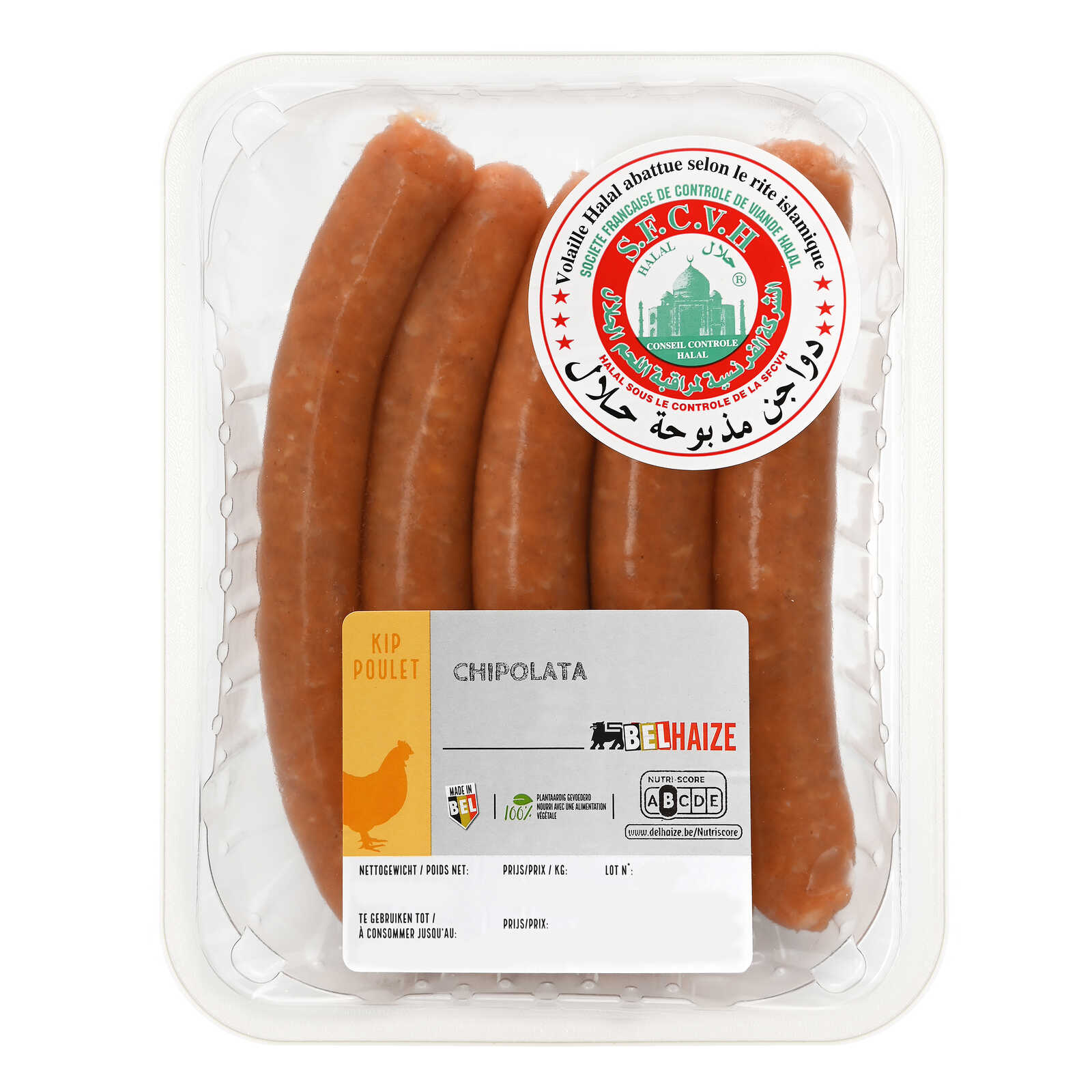 Delhaize | Chipolata | Kip | Halal | 325 gr | Delhaize