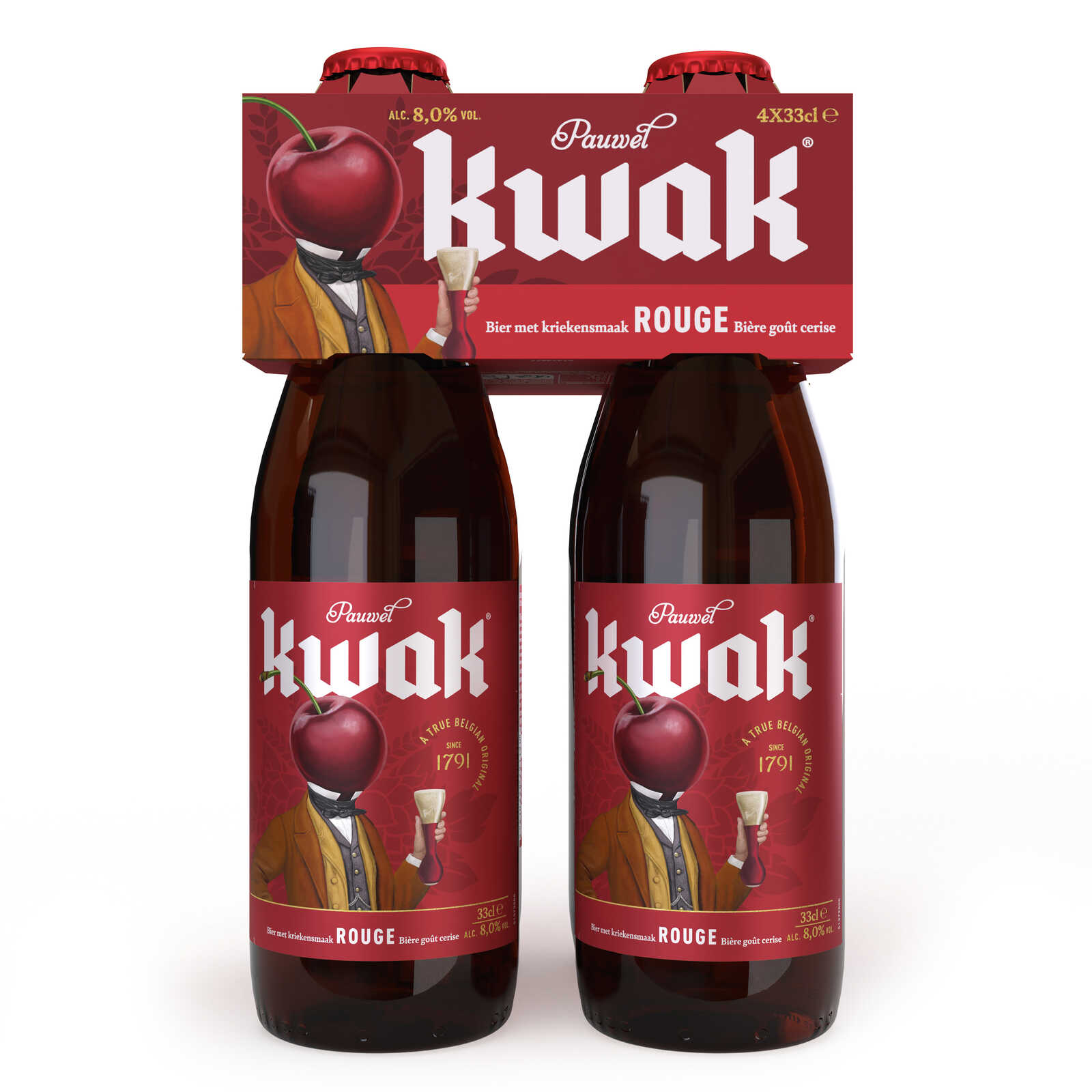 Kwak | Bière Rouge | 8% Alc. | Bouteille | 4 x 33 cl | Delhaize