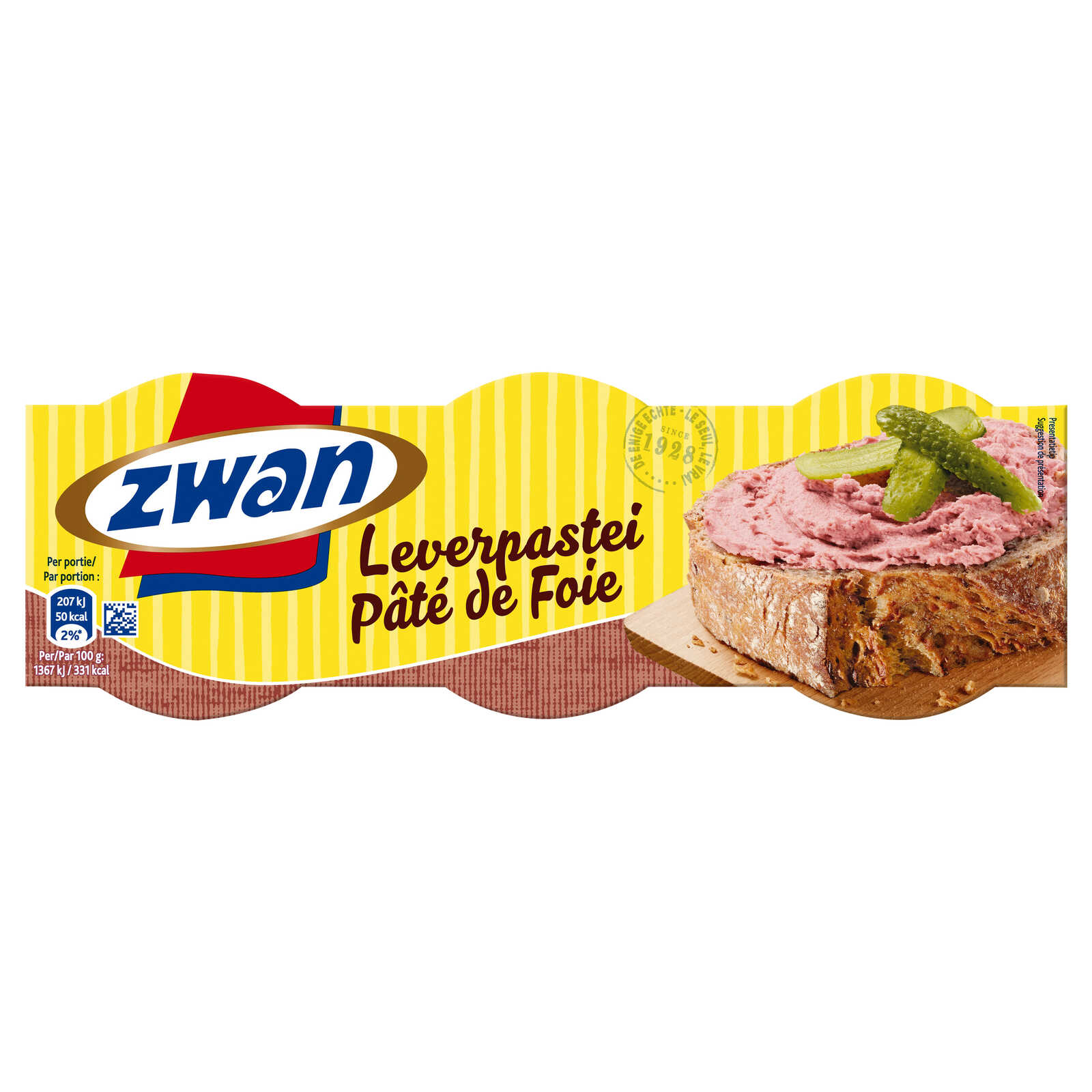 Zwan | Zwan | Paté de foie | Charcuterie | Conserve de viande | 3x43g ...