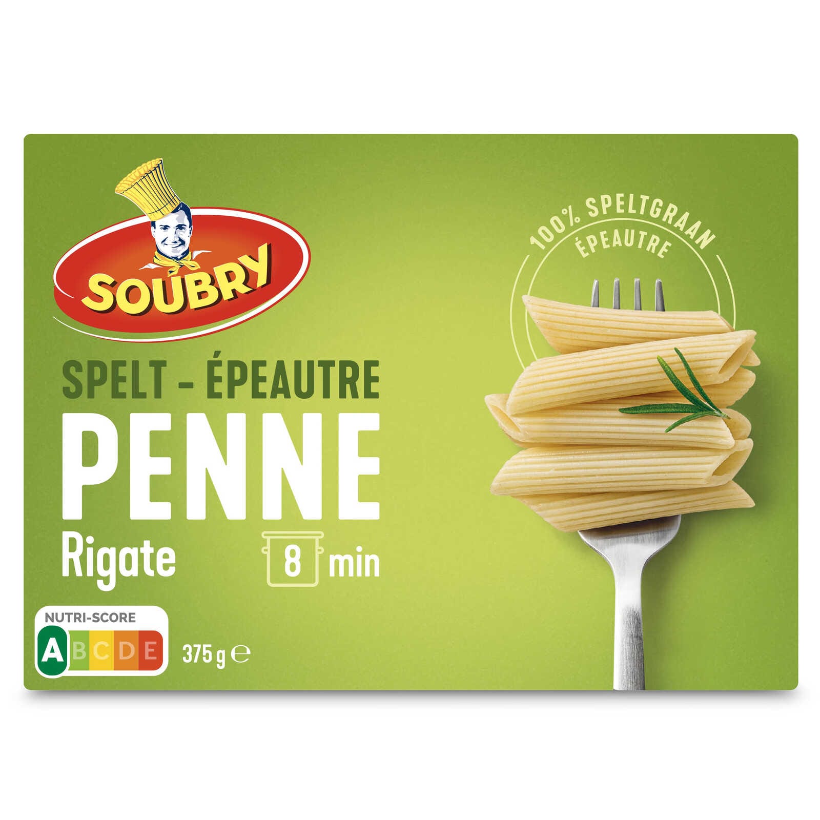 Soubry | Penne Rigate | Spelt | 375 gr | Delhaize