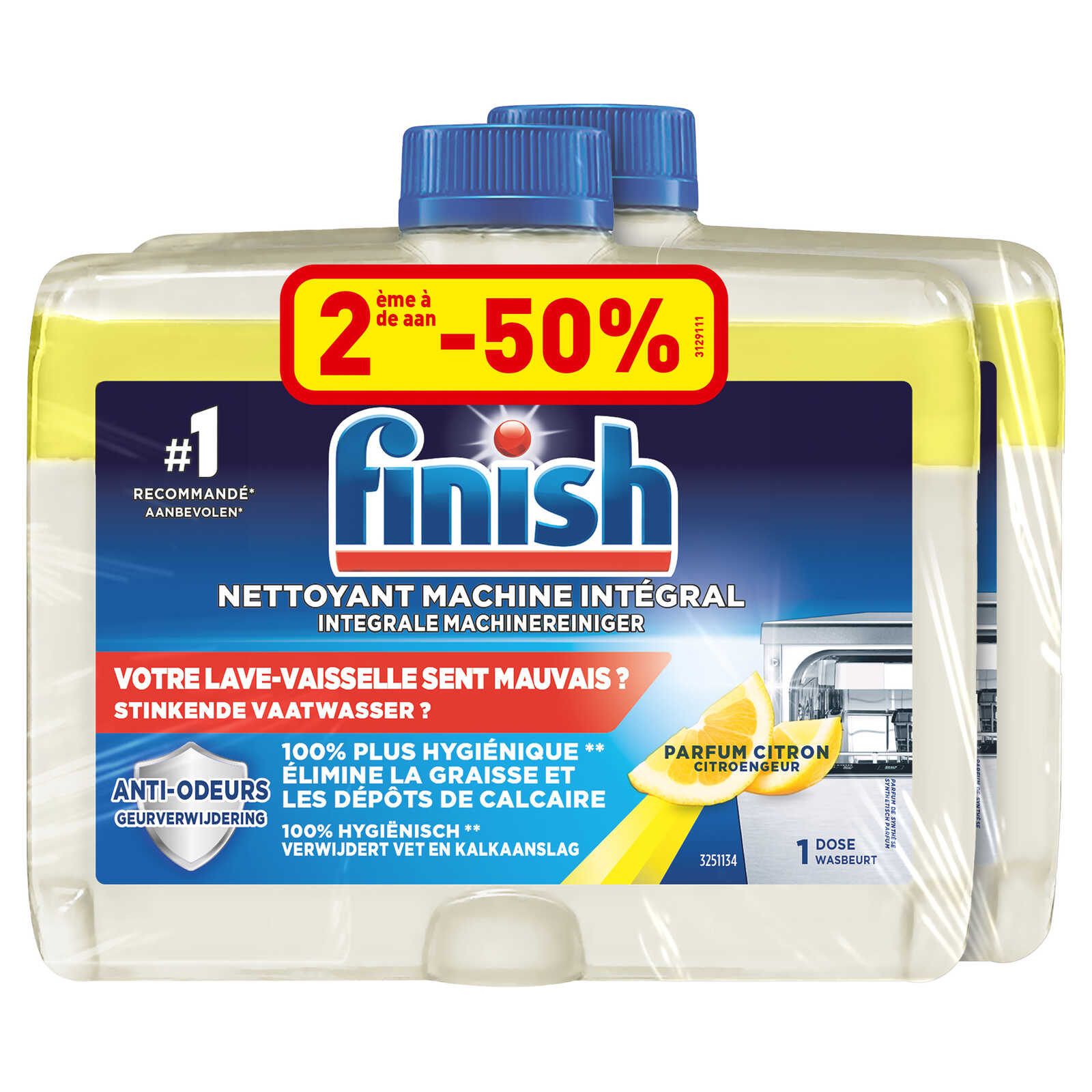 Finish | Vaatwas Machine Reiniger | Citroen | PromoP | 2 x 25 cl | Delhaize