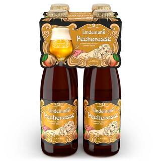 Lindemans | Bière fruitée | Pecheresse | 2,5% | Bouteille | 4 x 25 cl ...