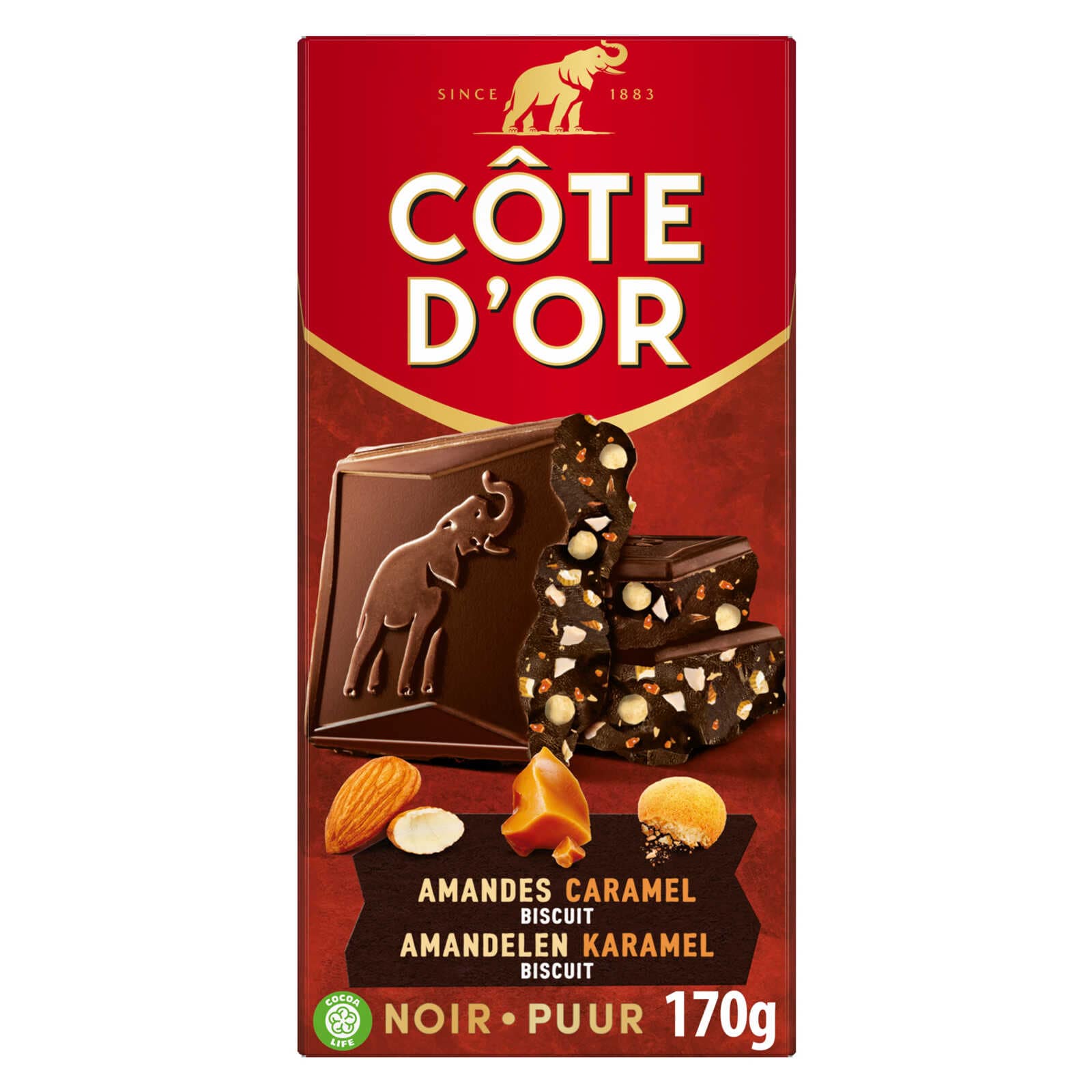 Côte d'Or | Chocolat | Caramel | Amande | Biscuit | 170 gr | Delhaize