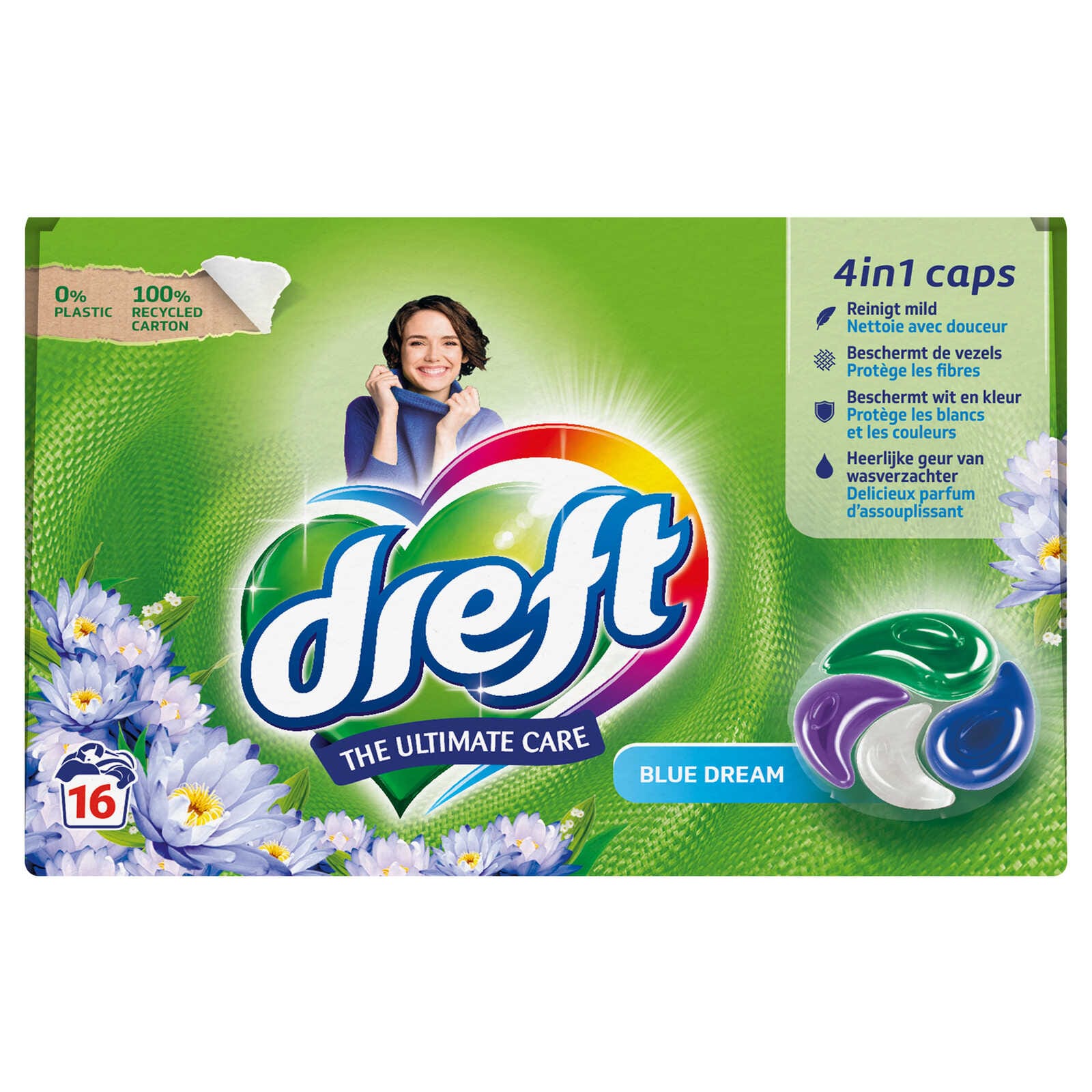 Dreft | Lessive | Caps | Rêve Bleu | 16 pc | Delhaize