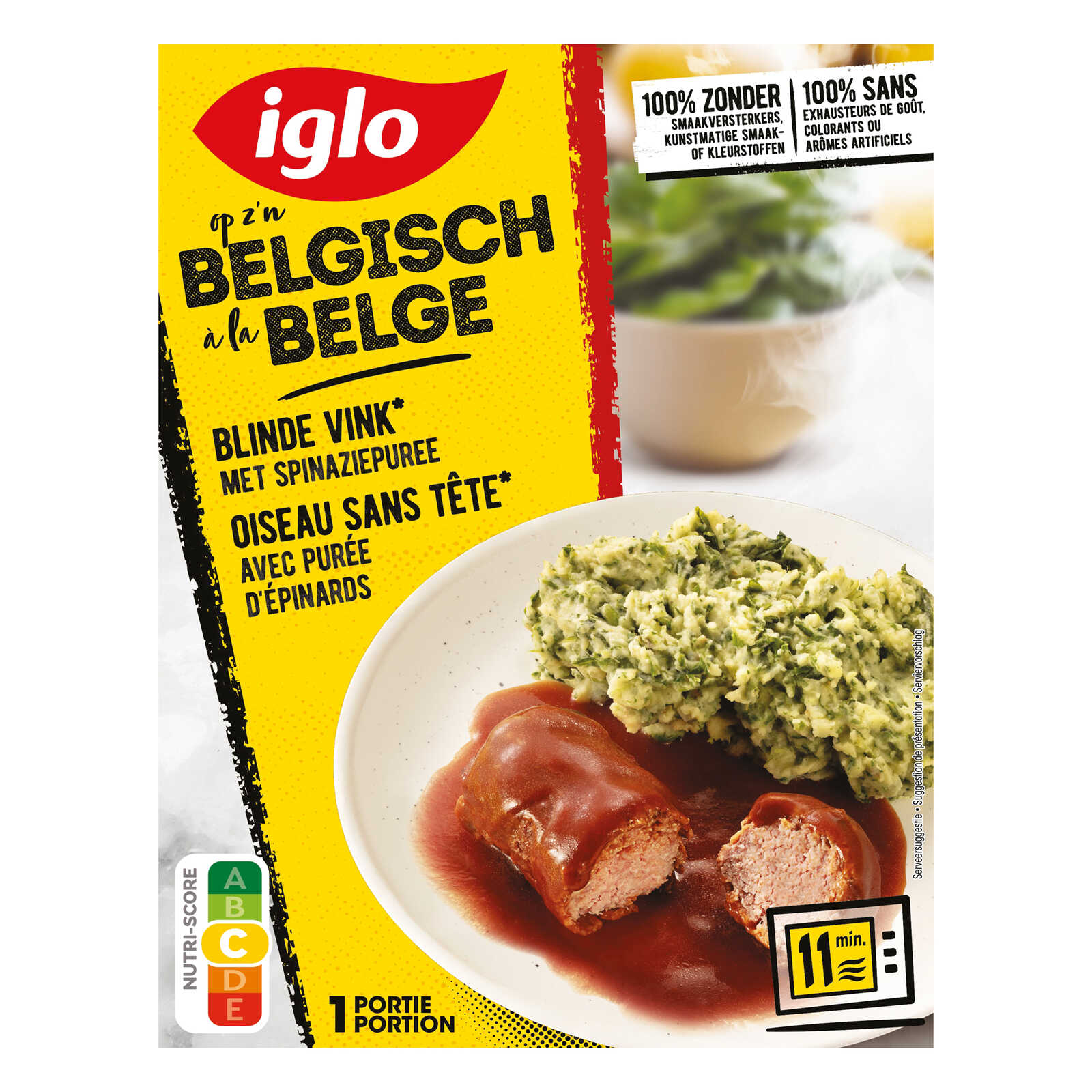 Iglo | A la Belge | Blinde vink | Spinaziepuree | 450 gr | Delhaize