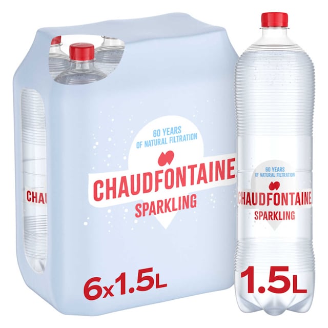 Chaudfontaine | Eau minérale | Pétillante | PET | 6 x 1,5 l | Delhaize