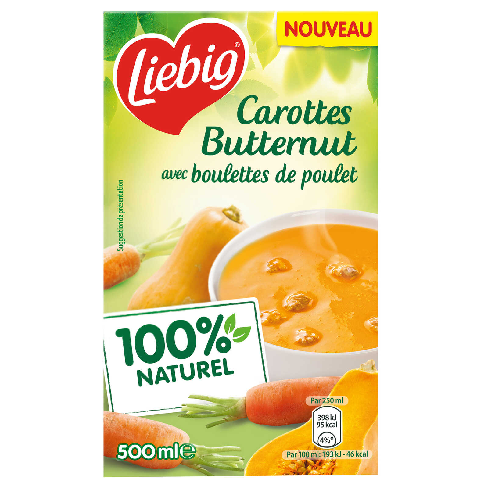 Liebig | Soep | Wortel-Pompoen | Kippenballetjes | 50 cl | Delhaize