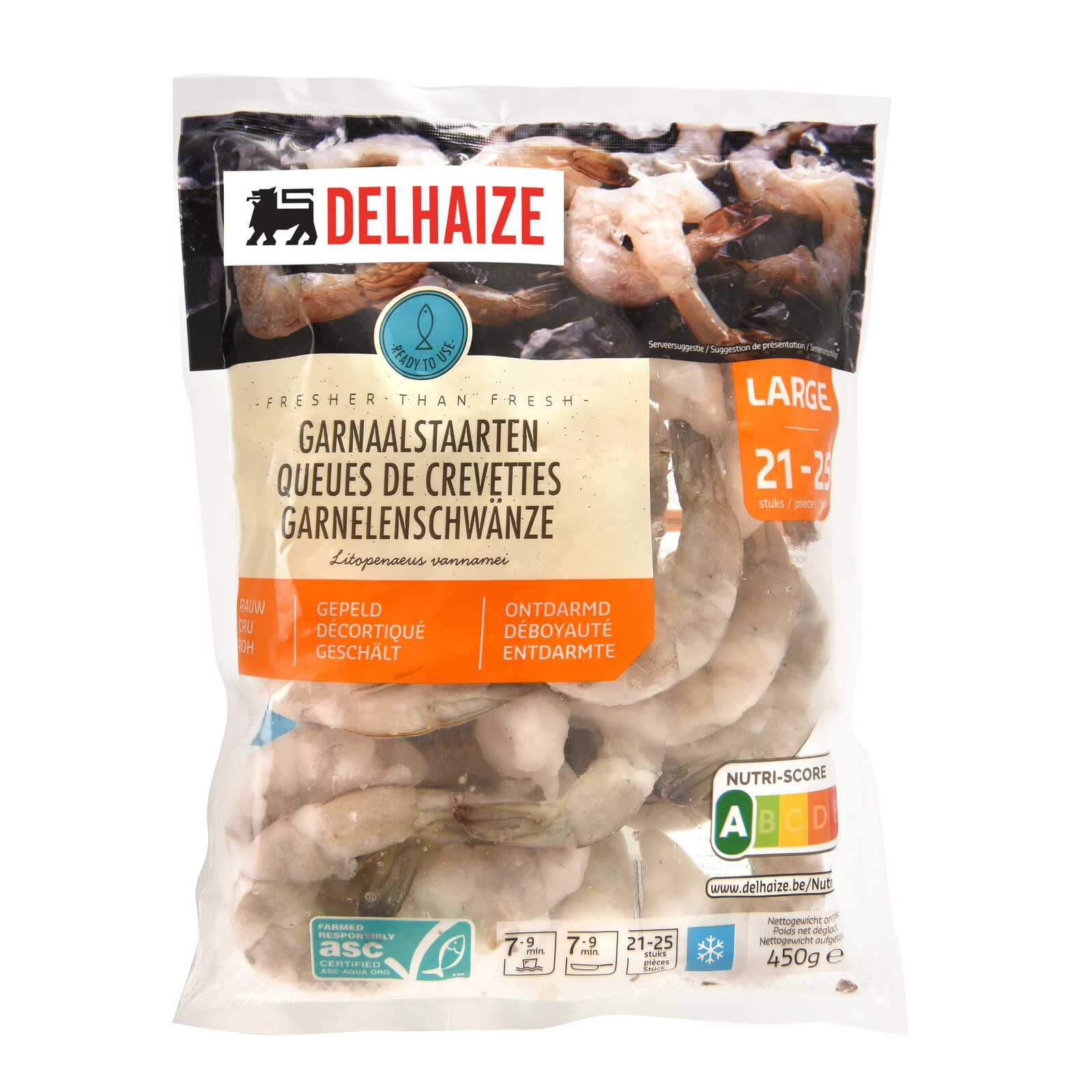 Delhaize | Crevettes décortiquées 21/25 | 450 gr | Delhaize