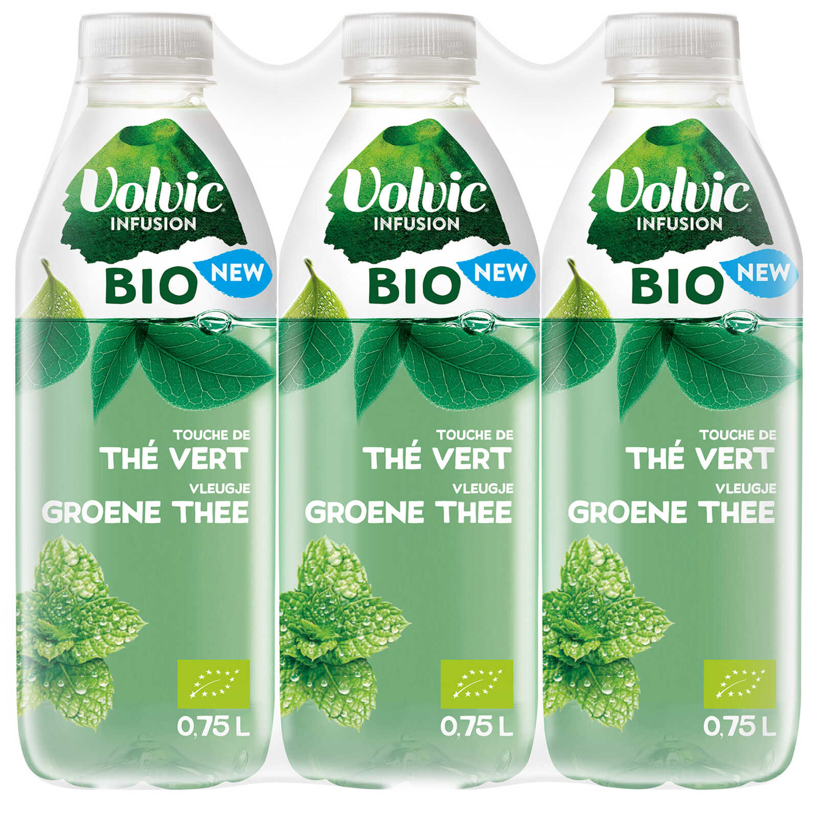 Volvic | Infusion | Thé vert | Menthe | Bio | 6 x 75 cl | Delhaize