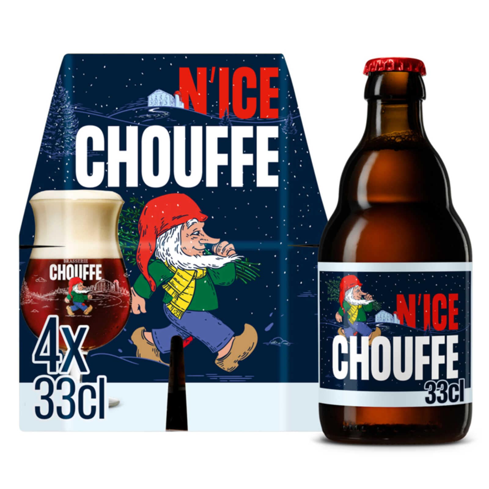 N'Ice Chouffe | Donker winter bier | 10% | Fles | 4 x 33 cl | Delhaize