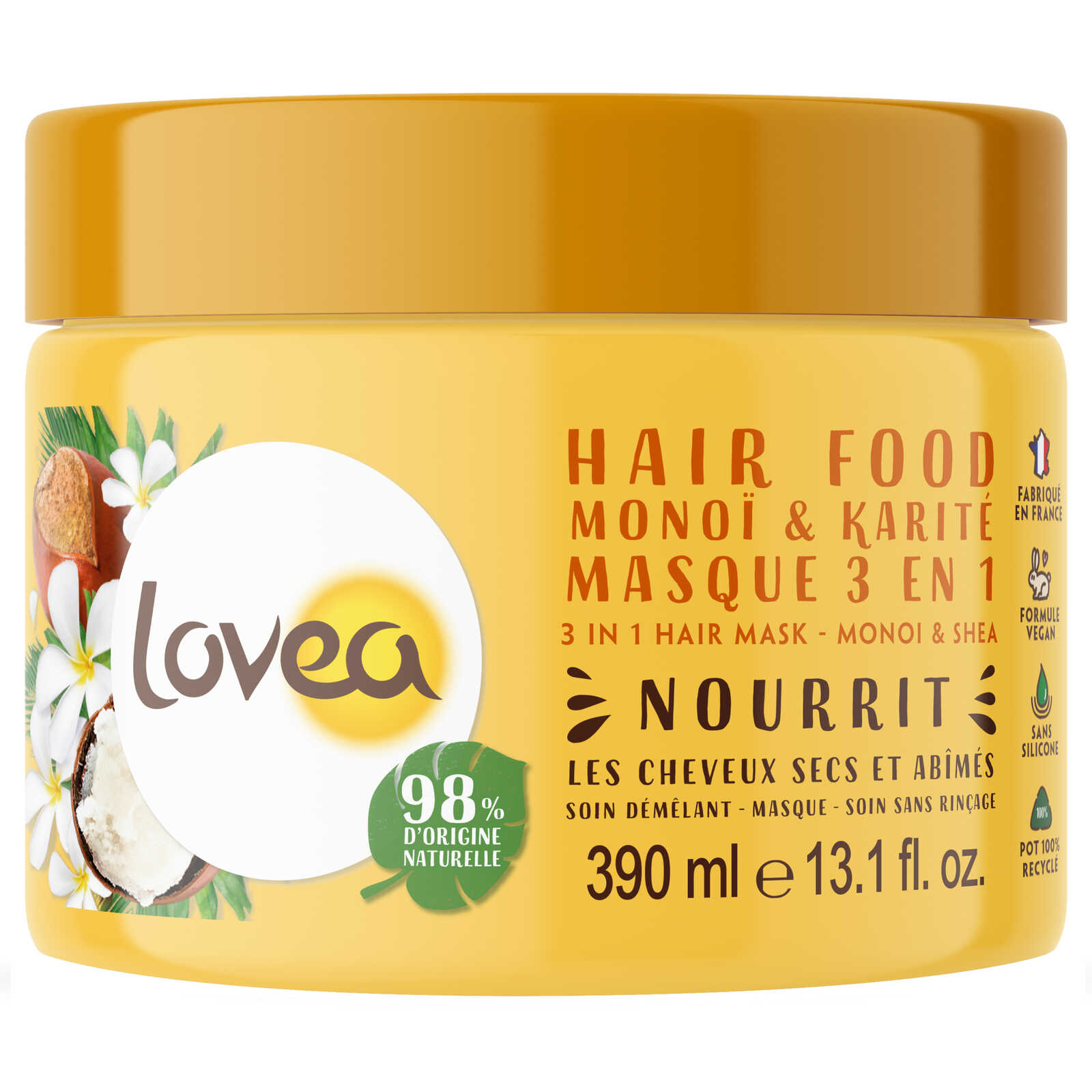 Lovea | Masque cheveux | Monoï & Karité | 39 cl | Delhaize