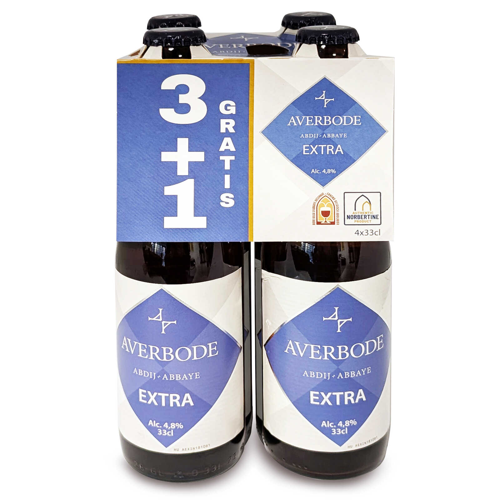 Averbode | Bière | 4,8% alc | 3+1 | 4 x 33 cl | Delhaize