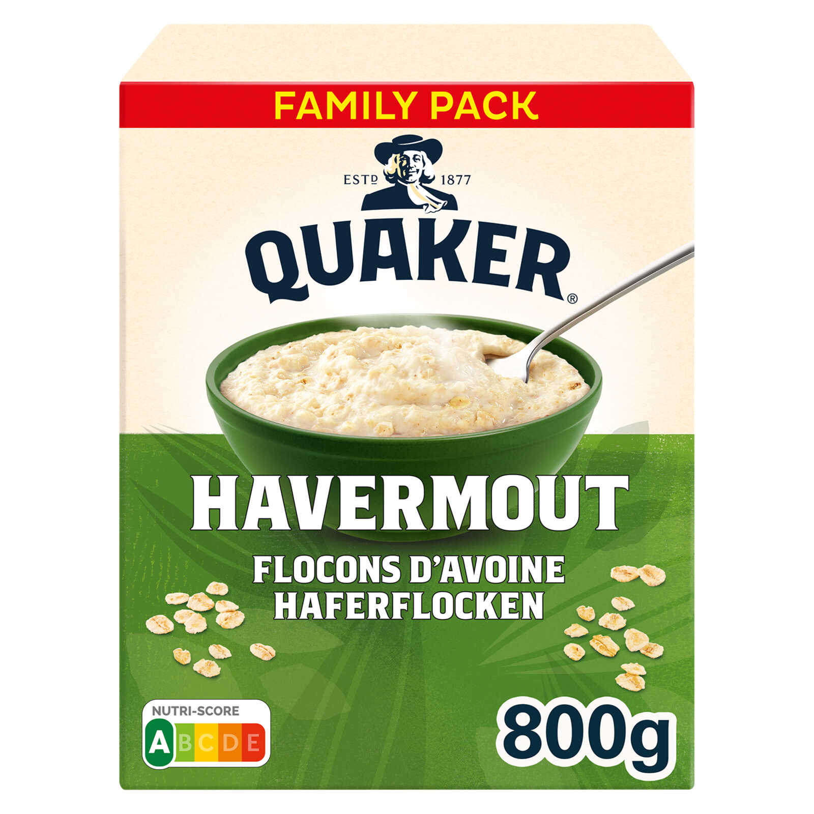 Quaker | Oats | Havermout | Natuurlijk | Family Pack | 800 gr | Delhaize