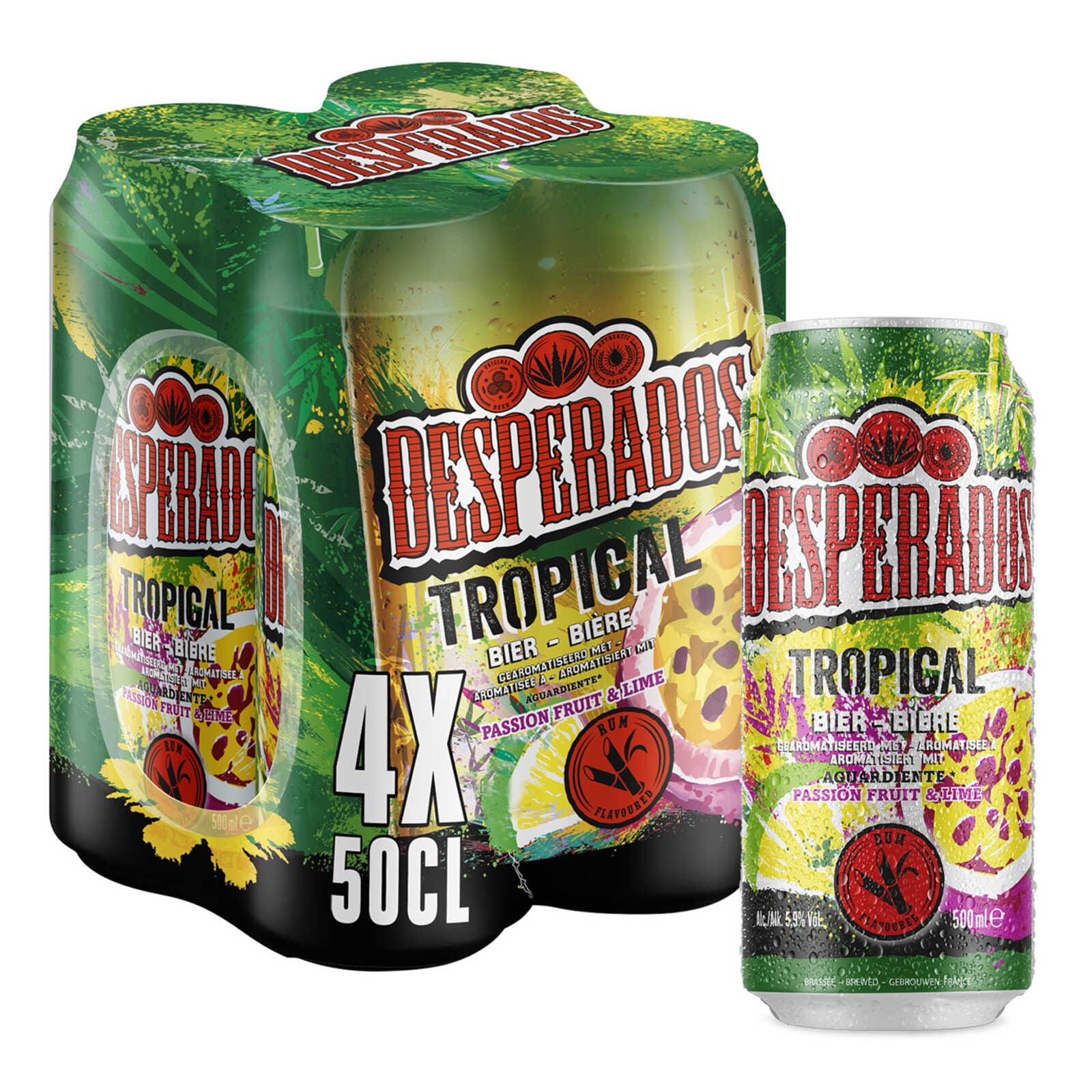 Desperados | Bière | Tropical | 5,9% alc | 4 x 50 cl | Delhaize