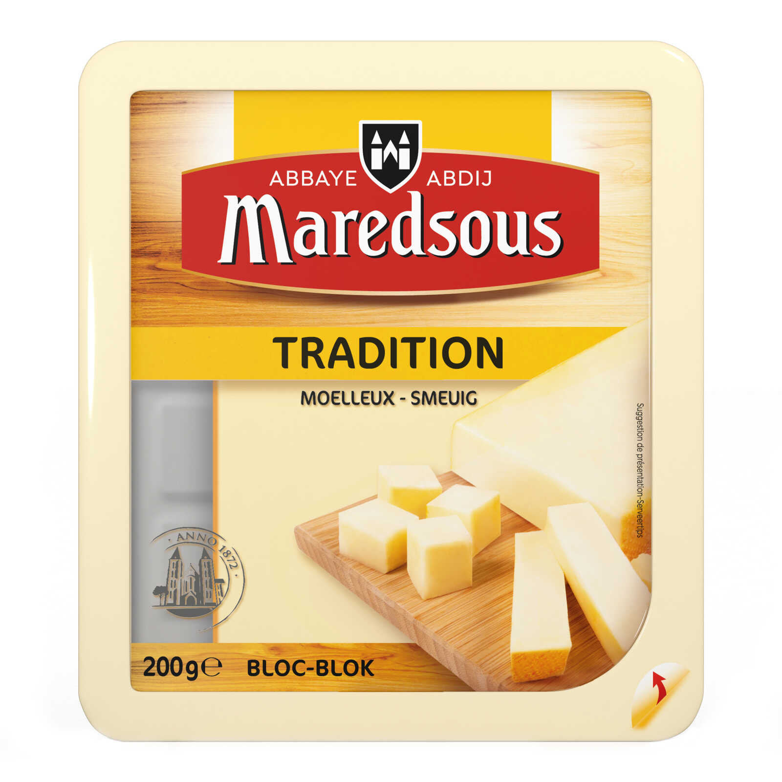 Maredsous | Fromage d'Abbaye | Bloc Tradition | 200 gr | Delhaize