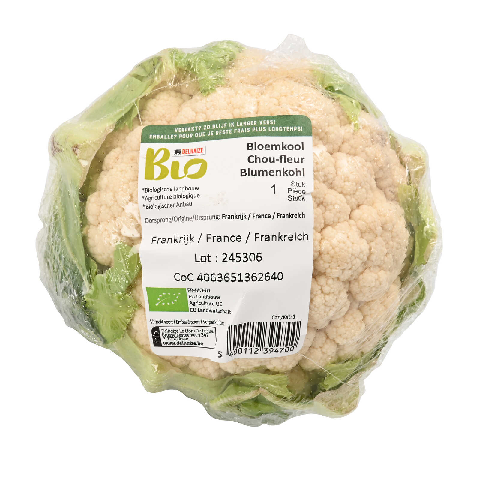 Delhaize | Bio | Chou-fleur | Bio | 1 pc | Delhaize