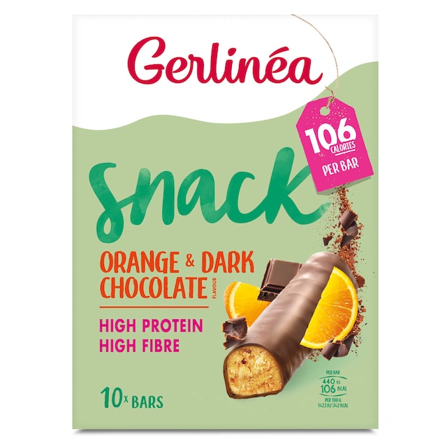Gerlinéa | Snack | Barre | Orange-chocolat noir | 10 x 31 gr | Delhaize