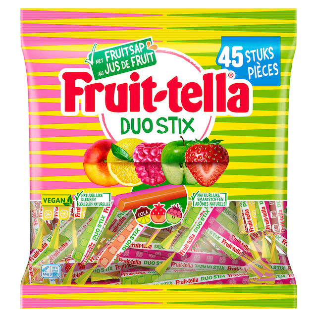 Fruittella | Bonbons | Duo Stix | 400 gr | Delhaize