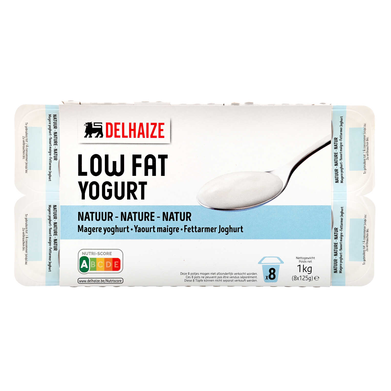 Delhaize | Yoghurt | Mager | Natuur | 8 x 125 gr | Delhaize