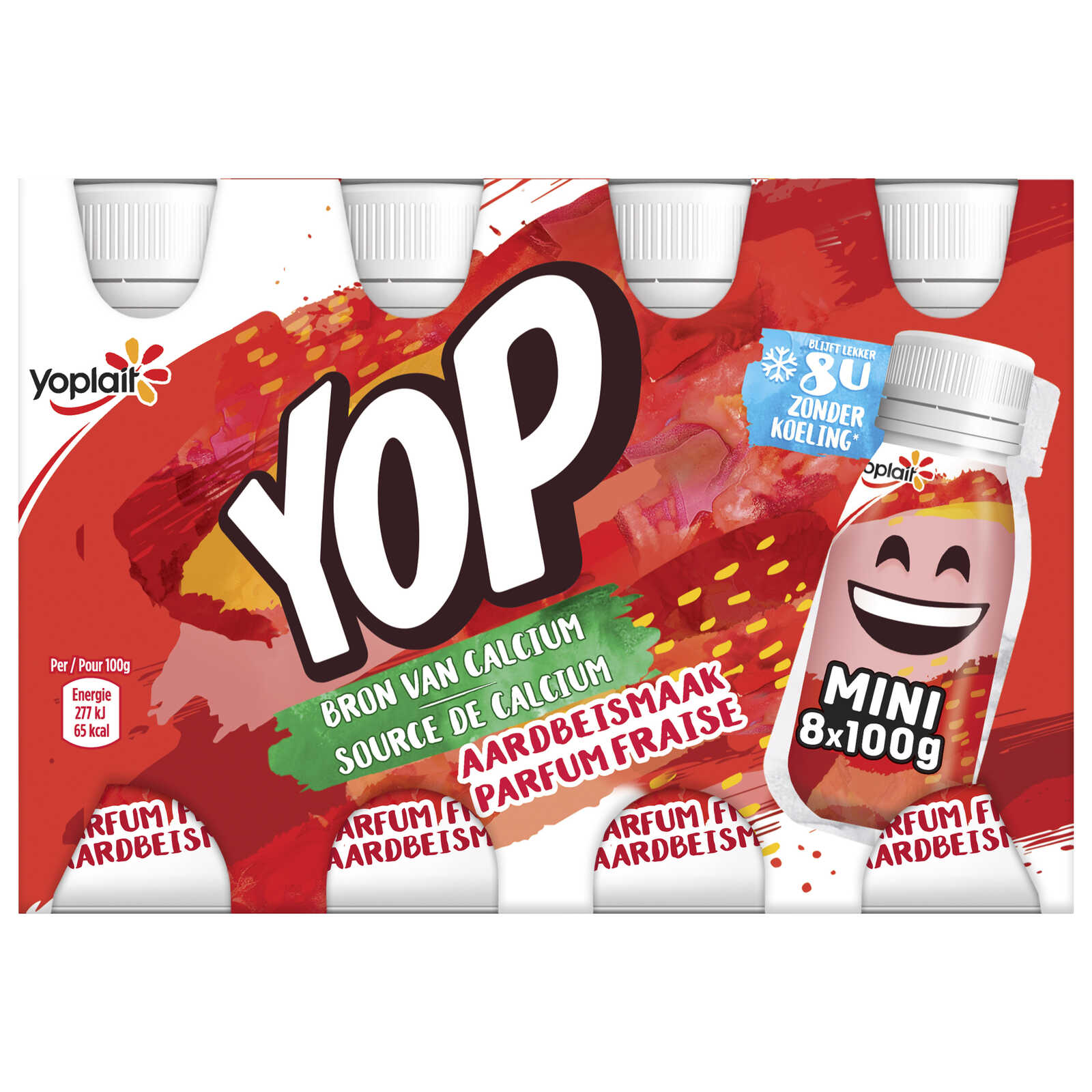 Yoplait | Mini Yop | Aardbei | 8 x 100 gr | Delhaize