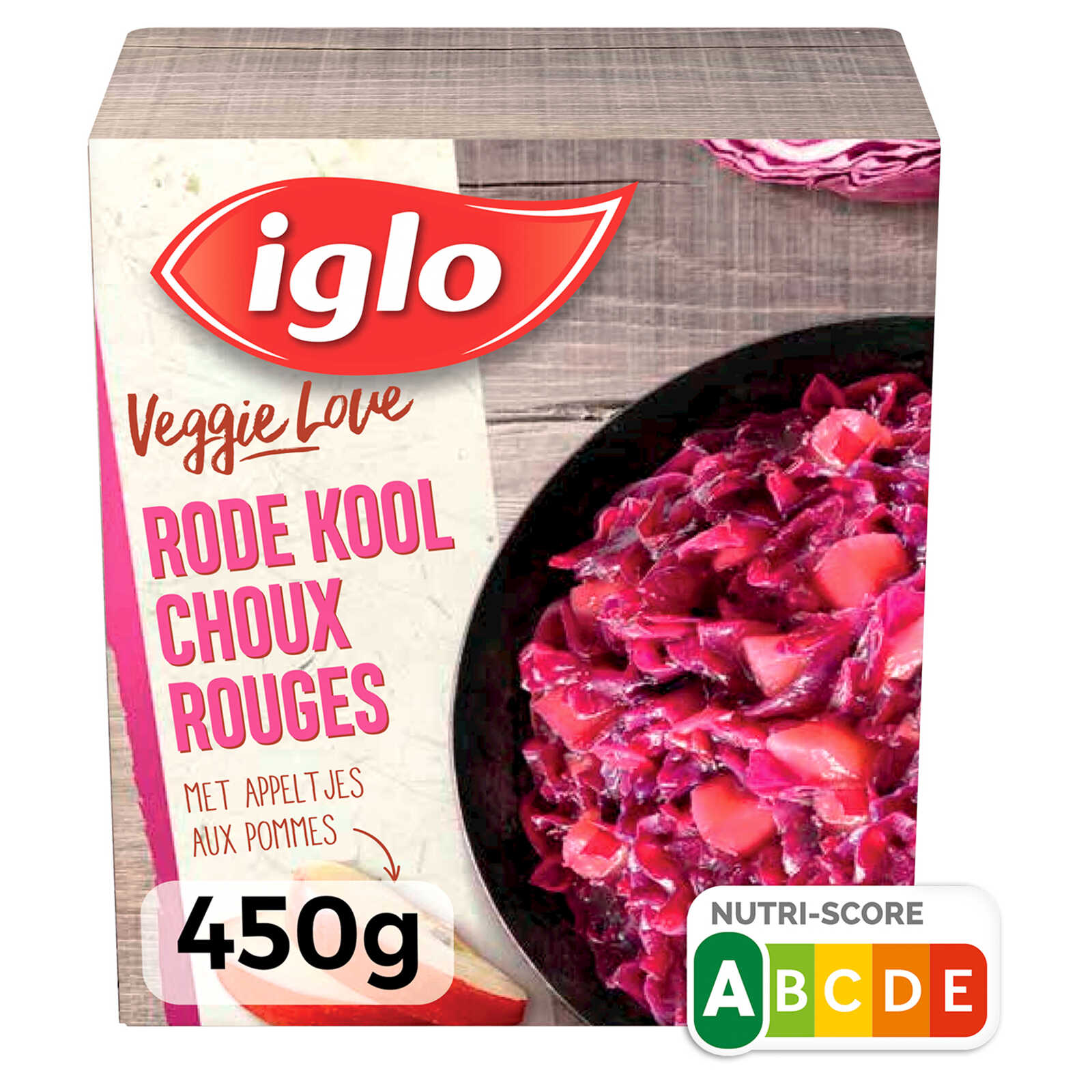 Iglo | Veggie Love | Choux rouges | Aux pommes | 450 gr | Delhaize