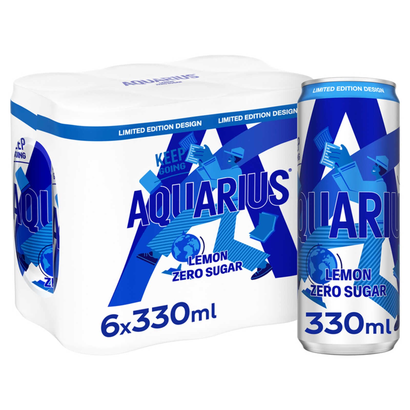 Aquarius | Zero Sugar | Lemon | 6 x 33 cl | Delhaize