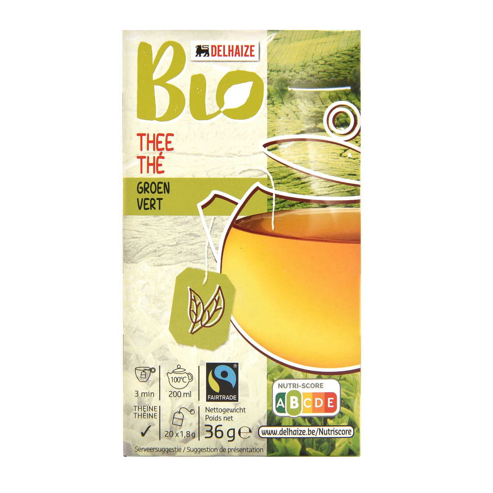 Delhaize | Bio | Thee | Groene | Bio | Fairtrade | 36 gr | Delhaize