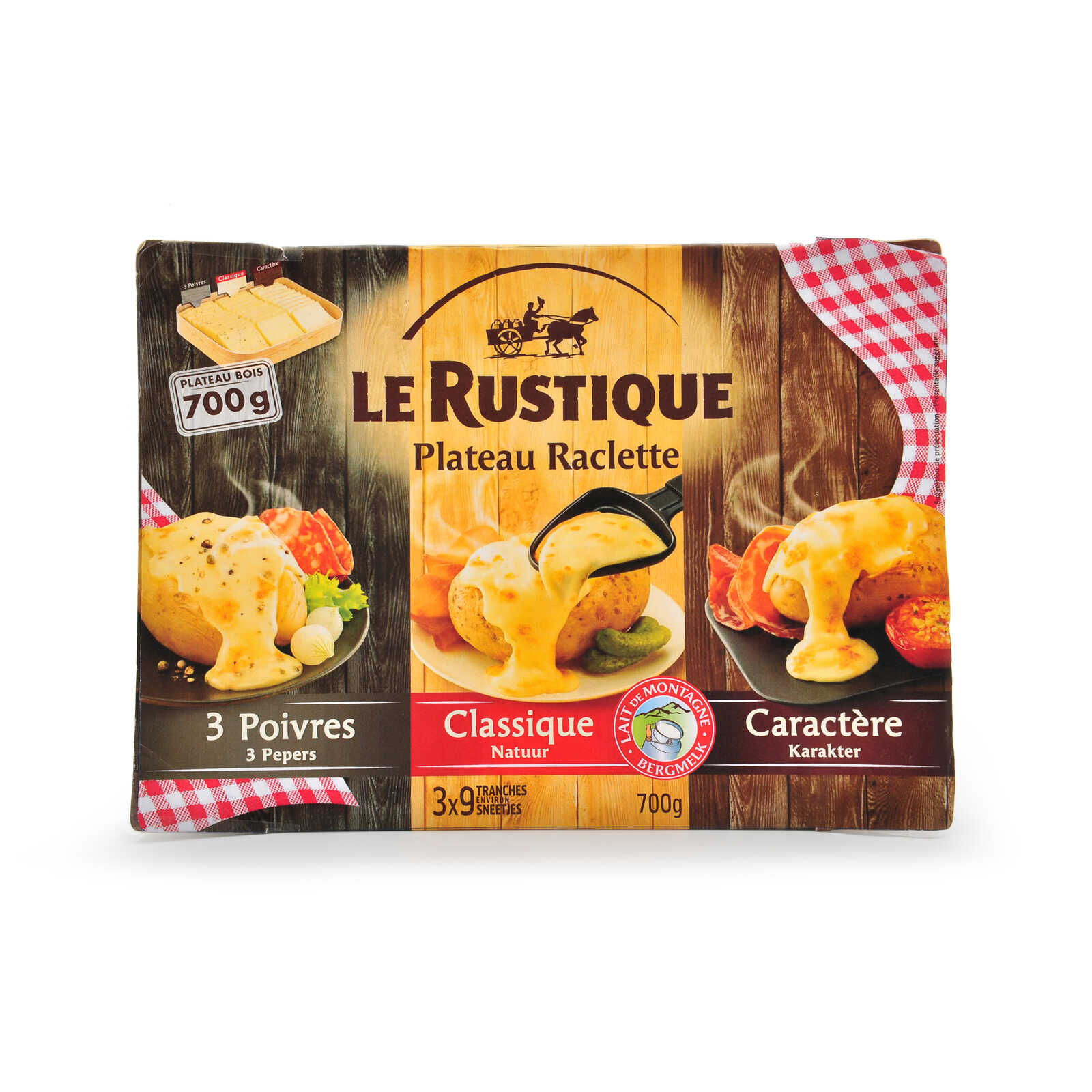 Le Rustique | Plateau raclette | 3Var | 700 gr | Delhaize