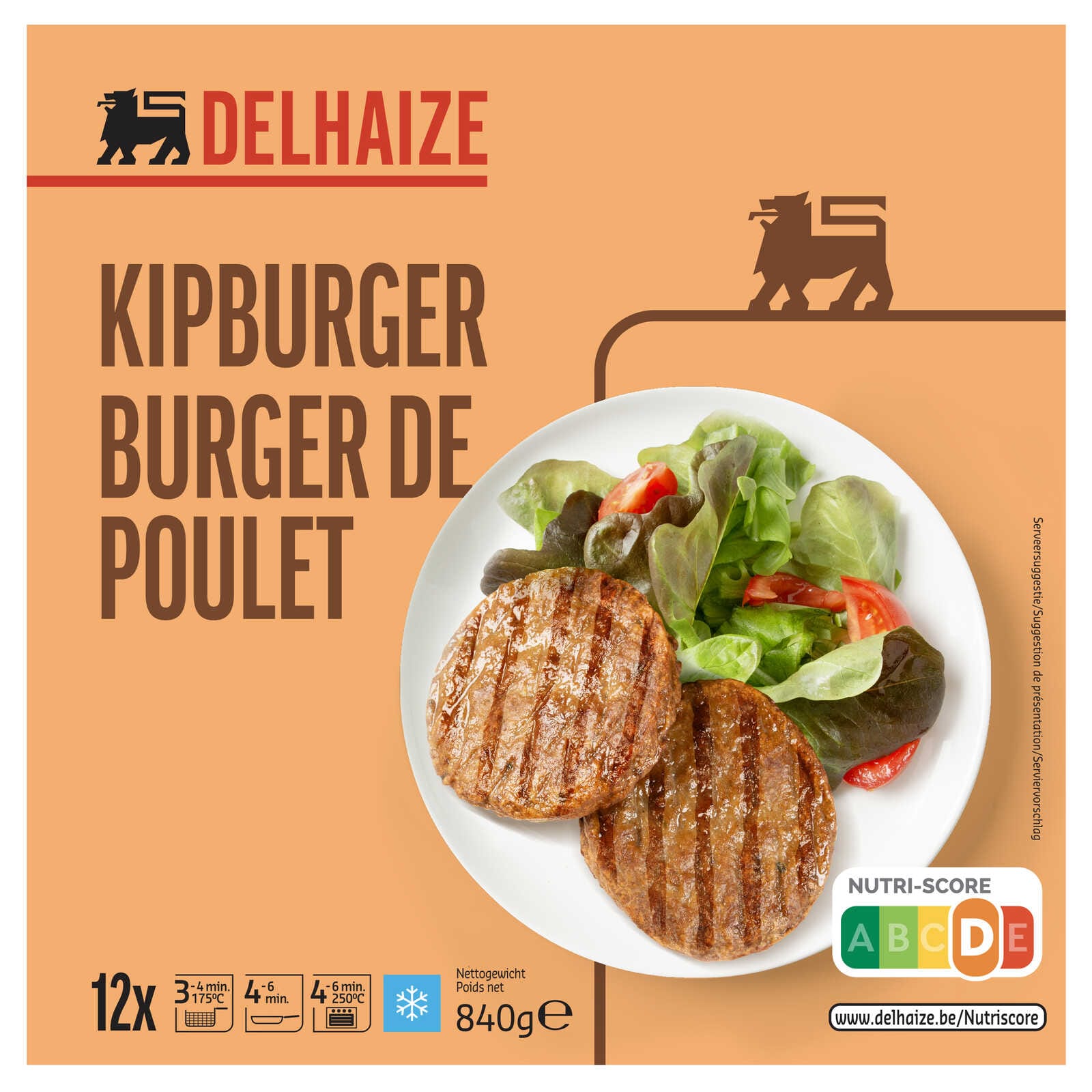 Delhaize | Chickenburger | 12 x 70 gr | Delhaize