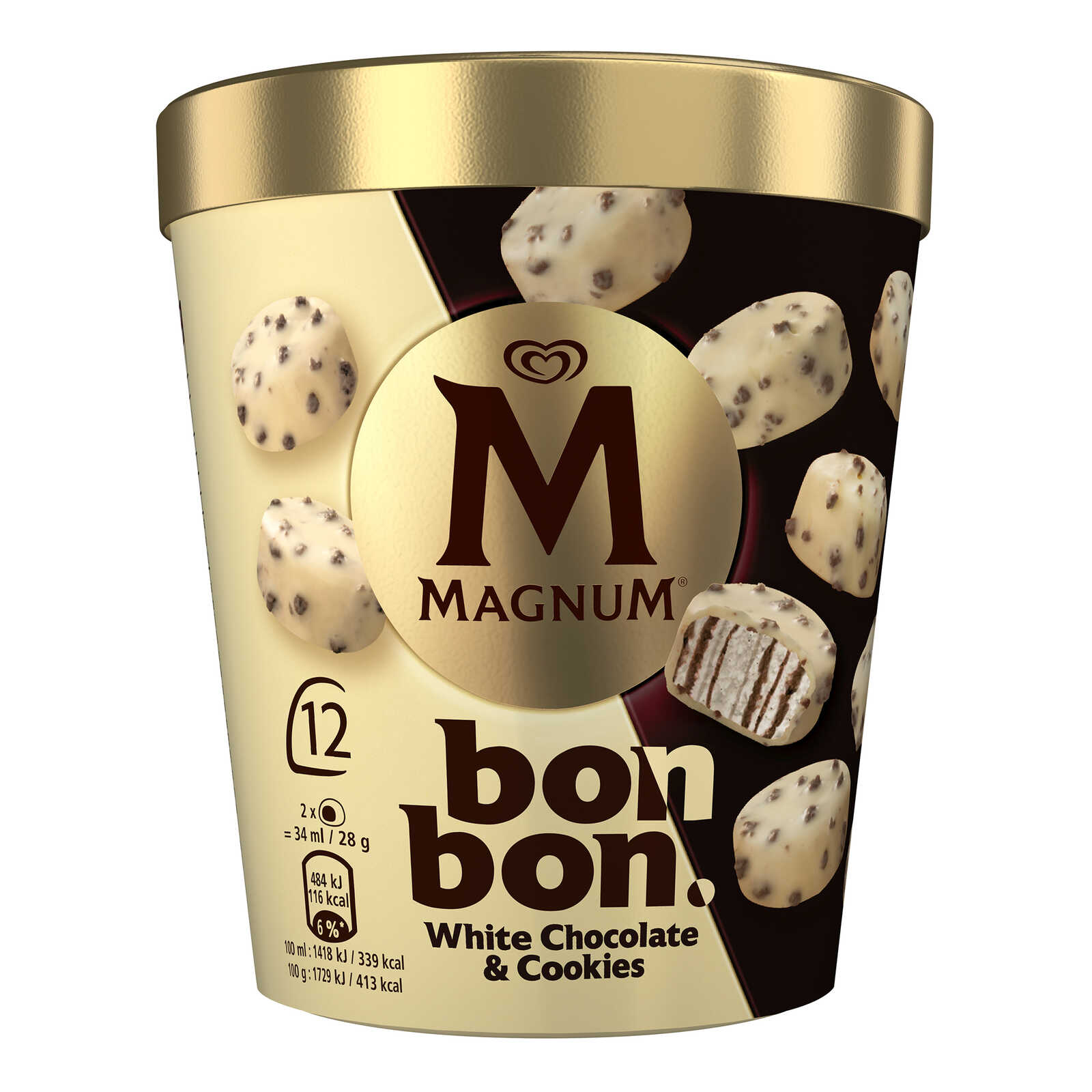 Magnum | Bonbon | Witte chocolade | Cookie | 12 x 1,7 cl | Delhaize