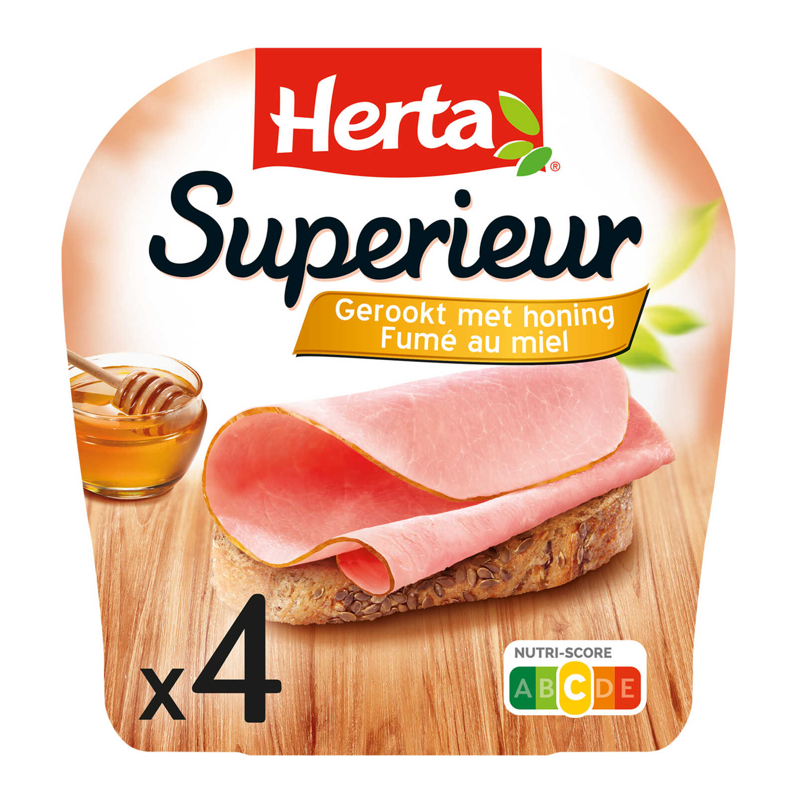 Herta | Superieur Ham gerookt met honing | 4 sneden | 133 gr | Delhaize