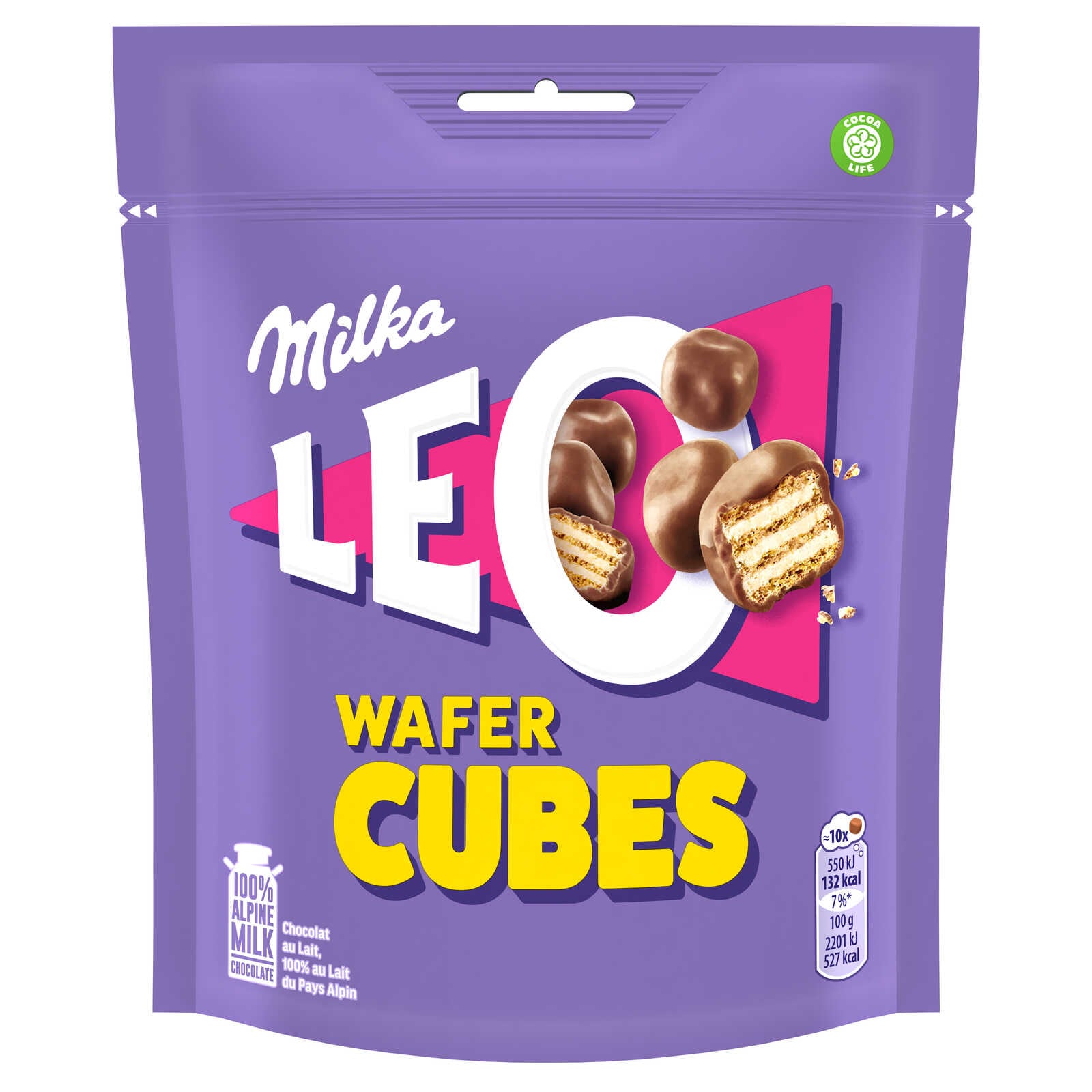 Milka | Léo | Koekjes | Chocolade | Wafer Cubes | 150 gr | Delhaize