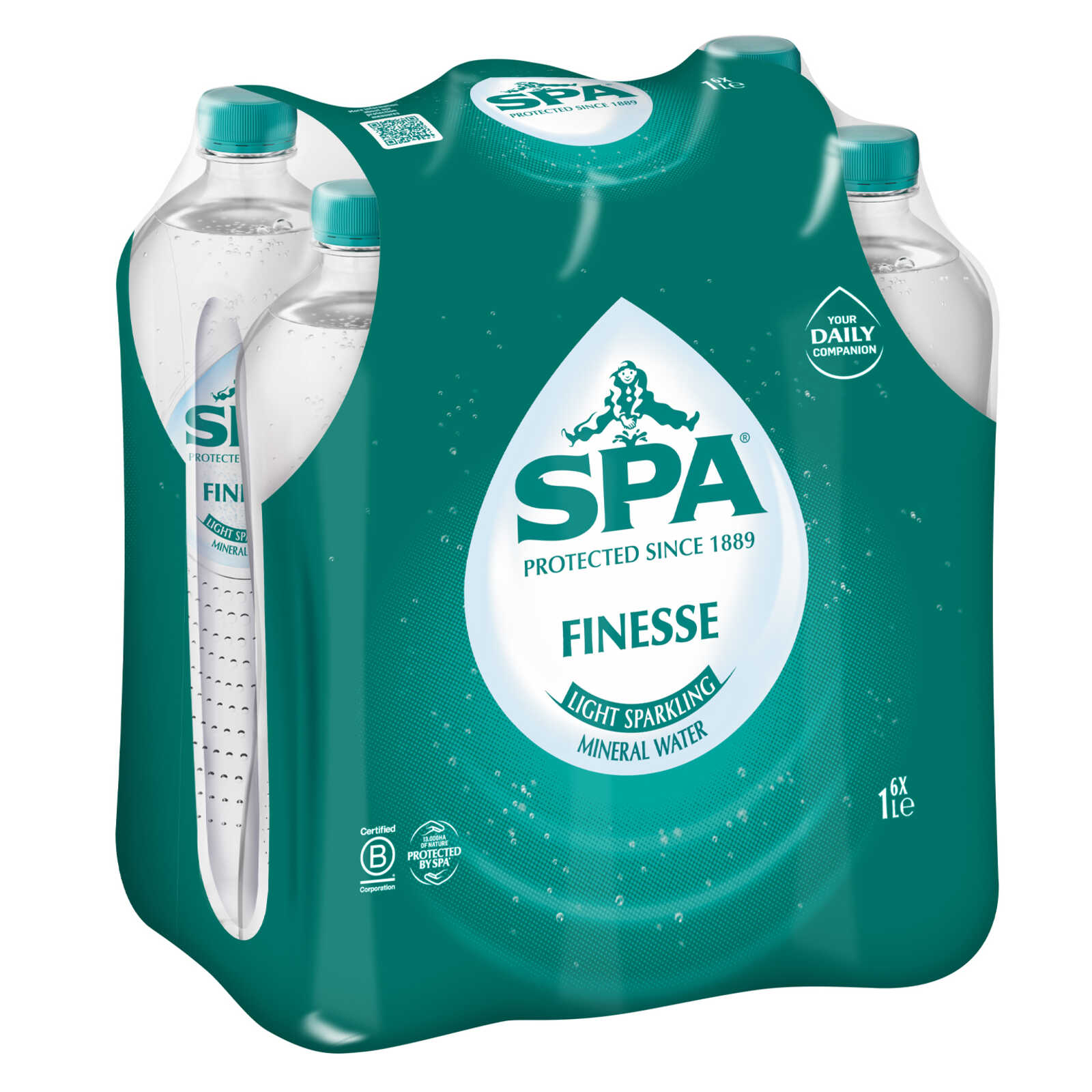 Spa | Finesse | Eau minérale | Légèrement pétillante | PET | 6 x 1 l ...