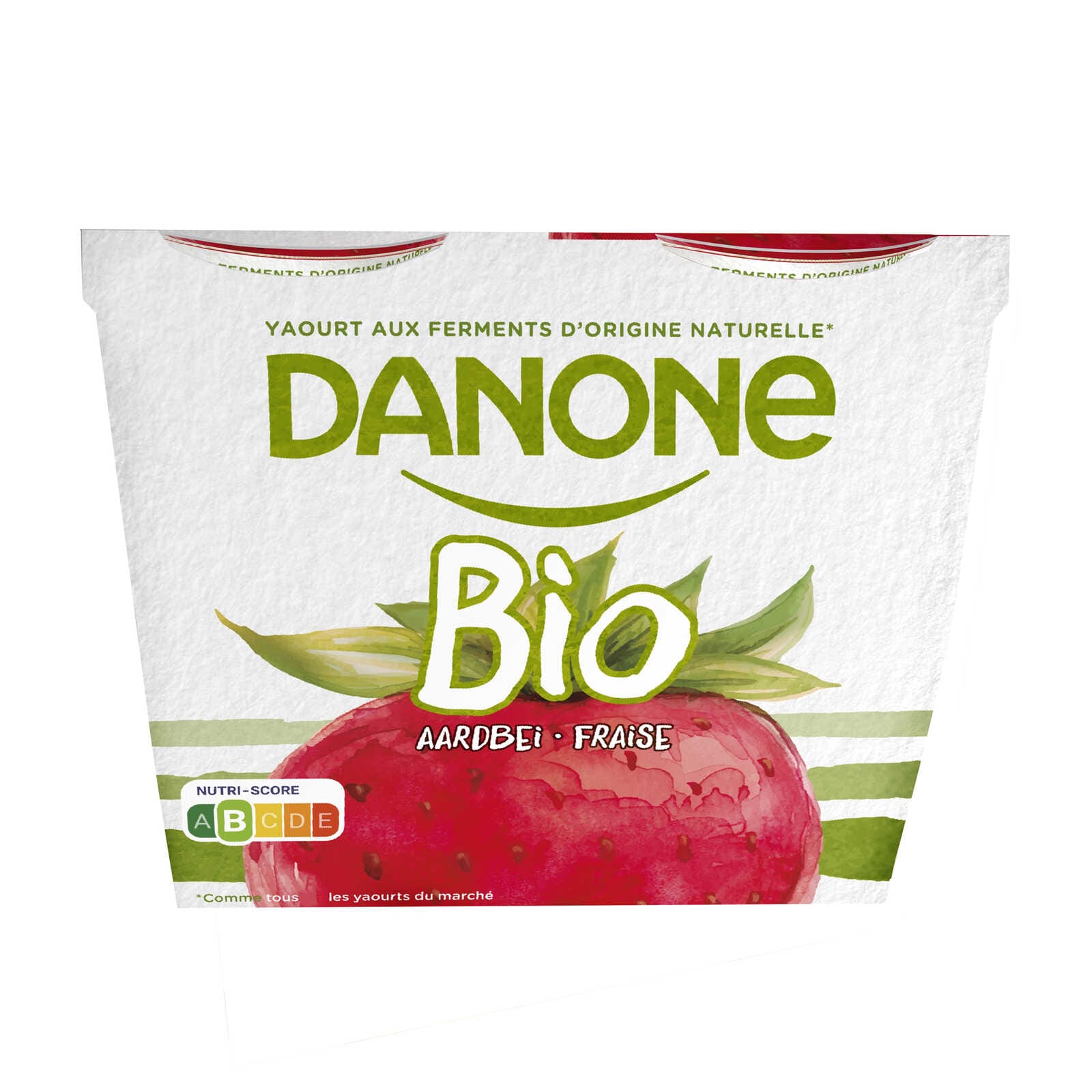 Danone | Yaourt entier | Fraises | Bio | 460 gr | Delhaize