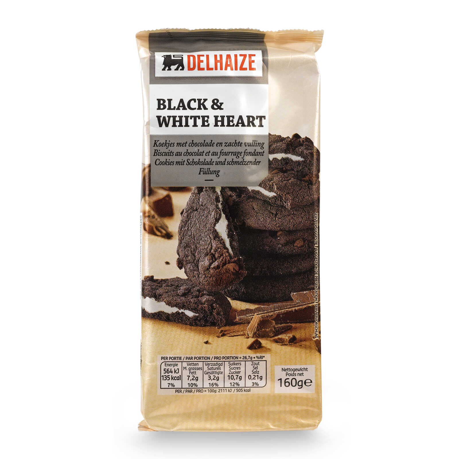 Delhaize | Biscuits au Chocolat Noir et au Fourrage Blanc Fondant | 160 ...