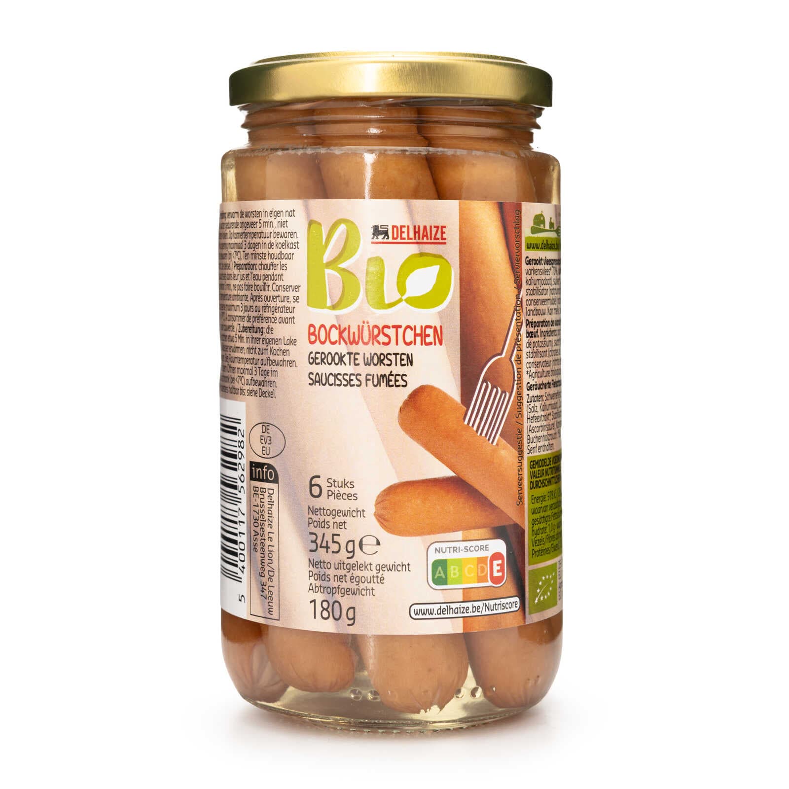 Delhaize | Bio | Saucisses | Fumées | Bio | 180 gr | Delhaize