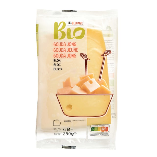 Delhaize | Bio | Gouda | Jong | Blok | Bio | 250 gr | Delhaize