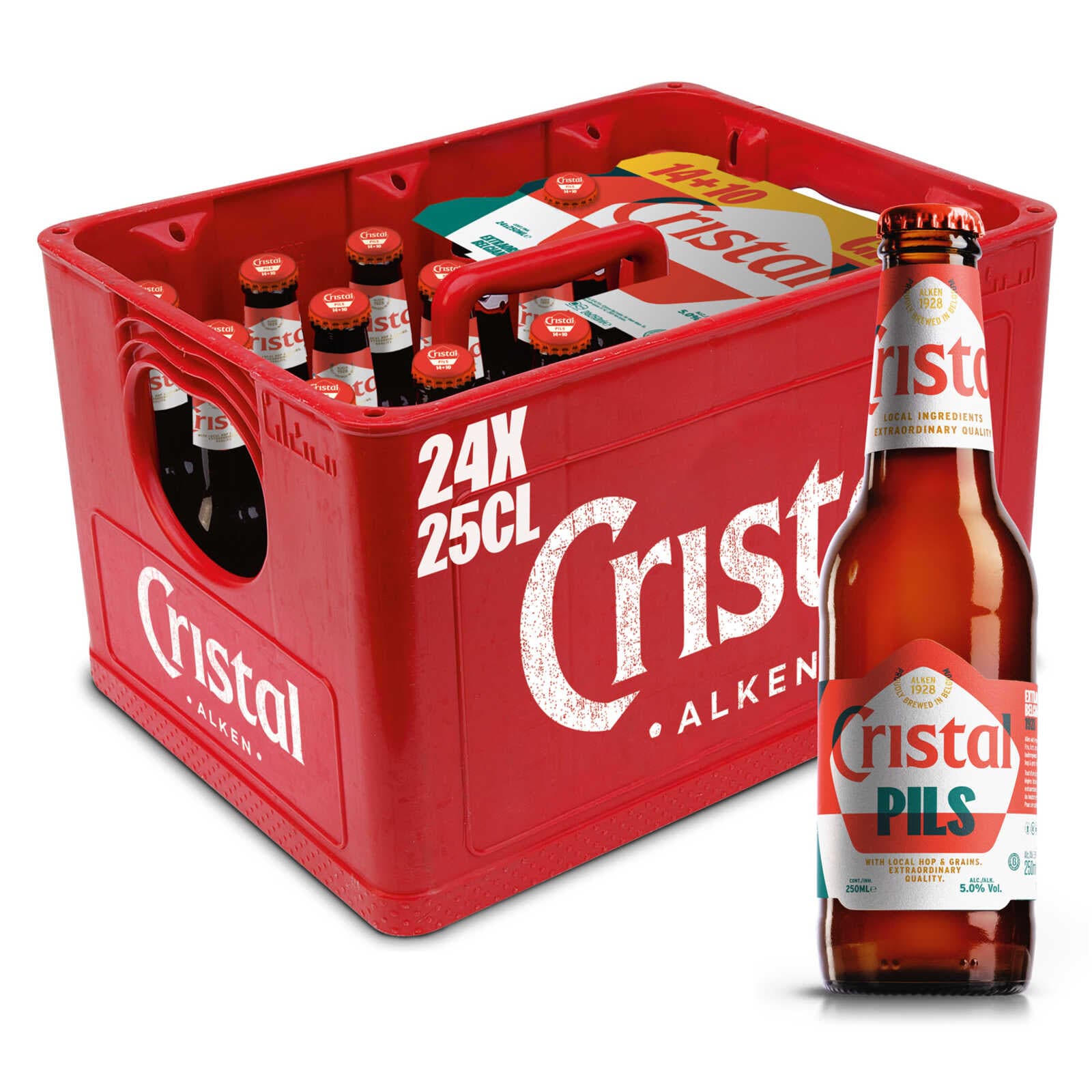 Cristal | Cristal | Bld bier | Pils | 5%ALC | 14+10 | 24 x 25 cl | Delhaize
