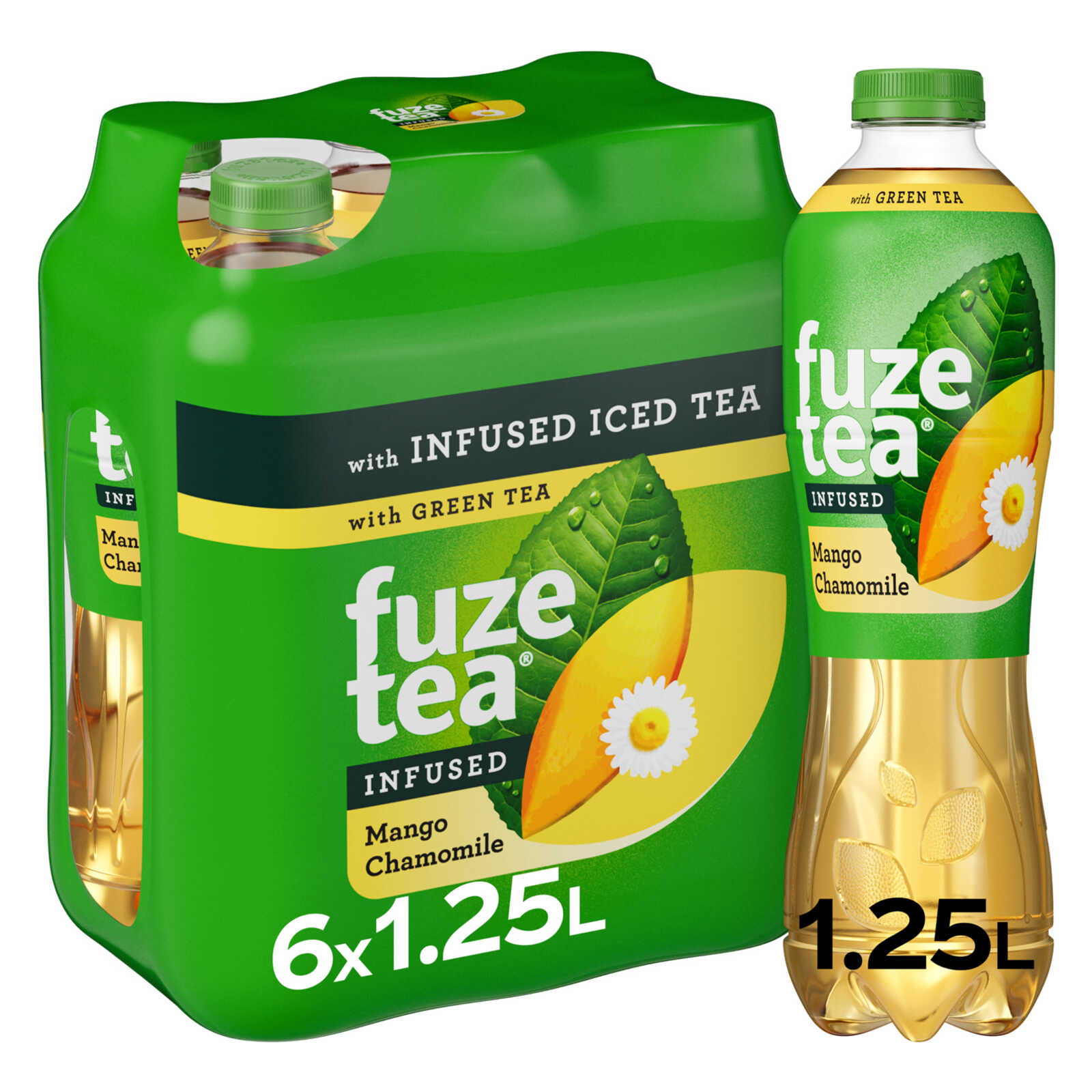 Fuze Tea | Green Tea | Thé vert | Mango Chamomille | Pet | 6 x 1,25 l ...
