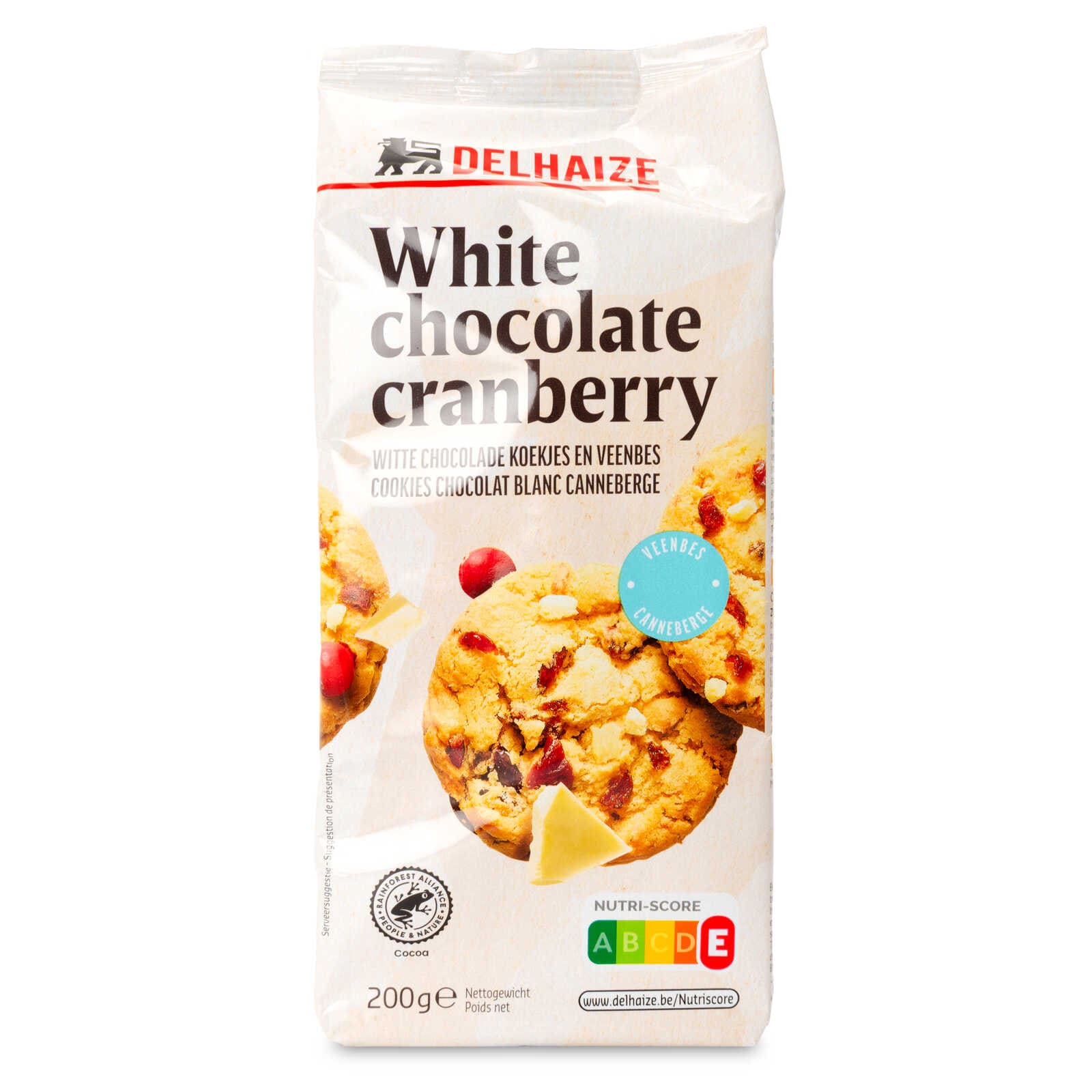 Delhaize | Cookies | Chocolat blanc-Canneberges | 200 gr | Delhaize
