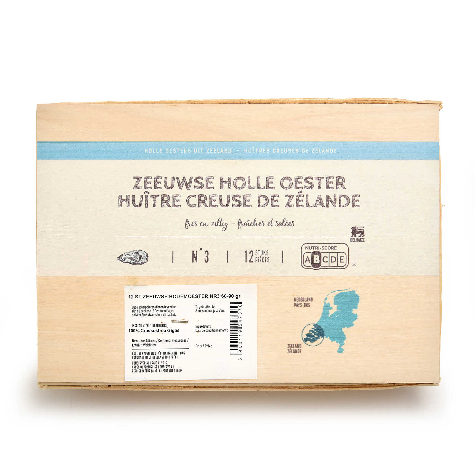 Delhaize | Holle oesters | Zeeuws | 12st | 1,05 kg | Delhaize