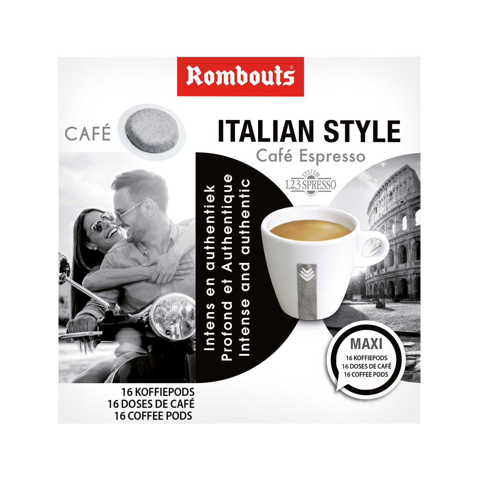 Rombouts | Café | Pods | Italian | Style | Bio | 16 x 6 gr | Delhaize