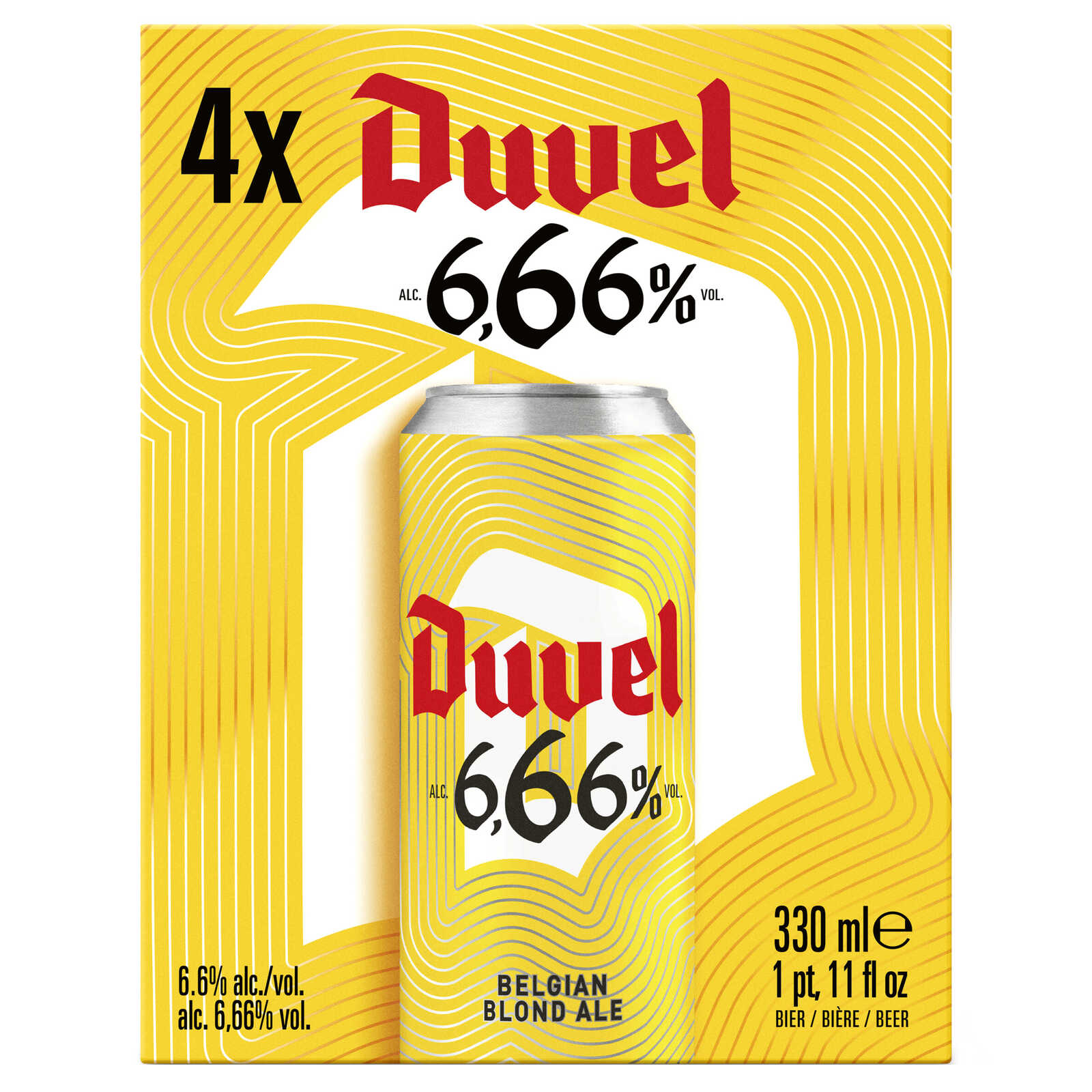 Duvel | Bière | 6,66% alc | Can | 4 x 33 cl | Delhaize