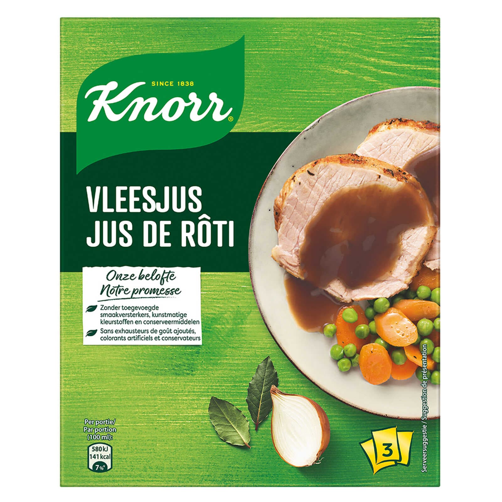 Knorr | Sauce | Jus de Rôti | 3x20 g | 3 x 30 gr | Delhaize