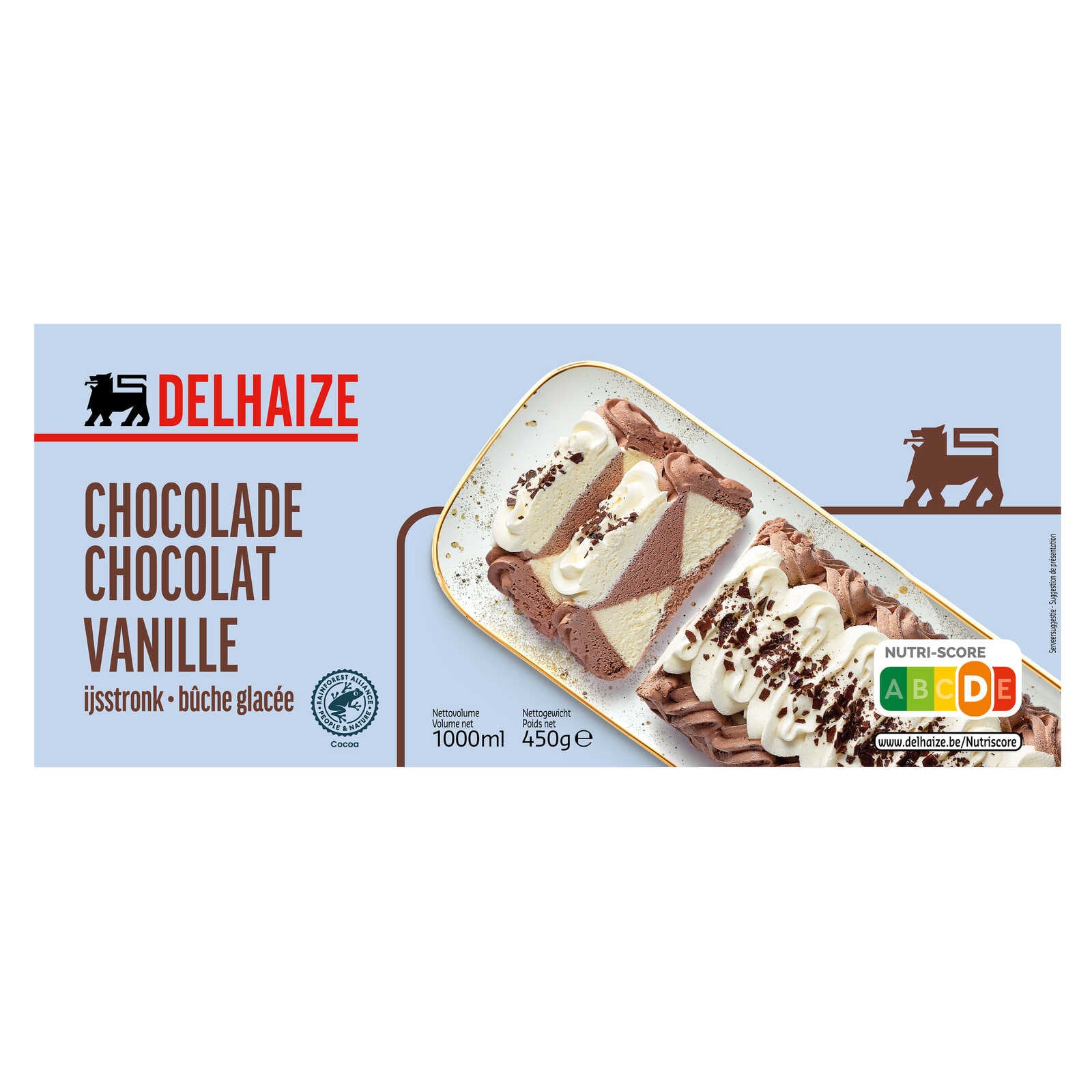 Delhaize | Bûche | Vanille | Chocolade | 1 l | Delhaize