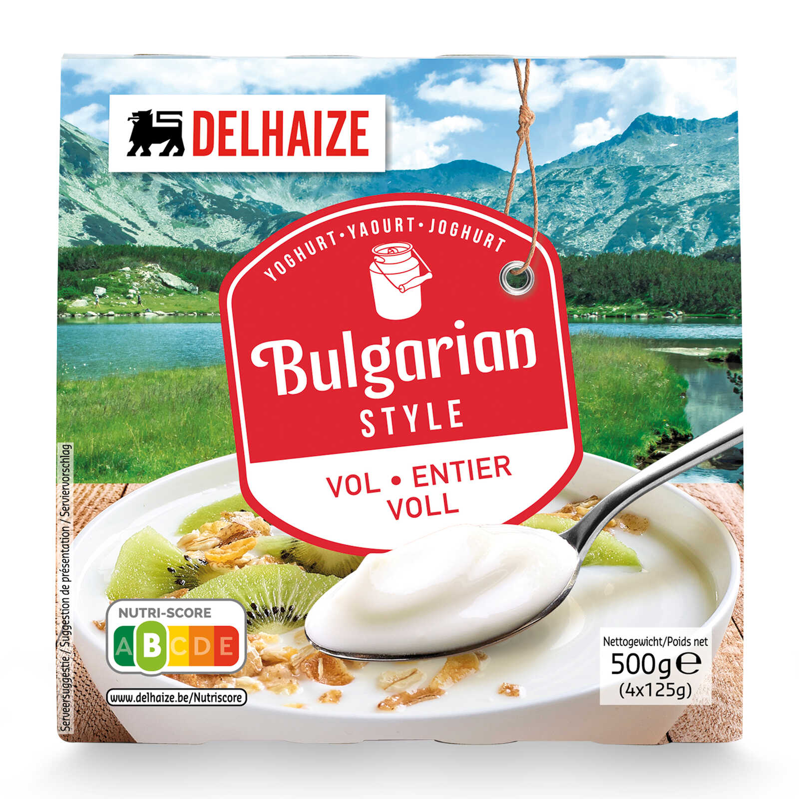 Delhaize | Yaourt | Bulgare | Entier | 4 x 125 gr | Delhaize