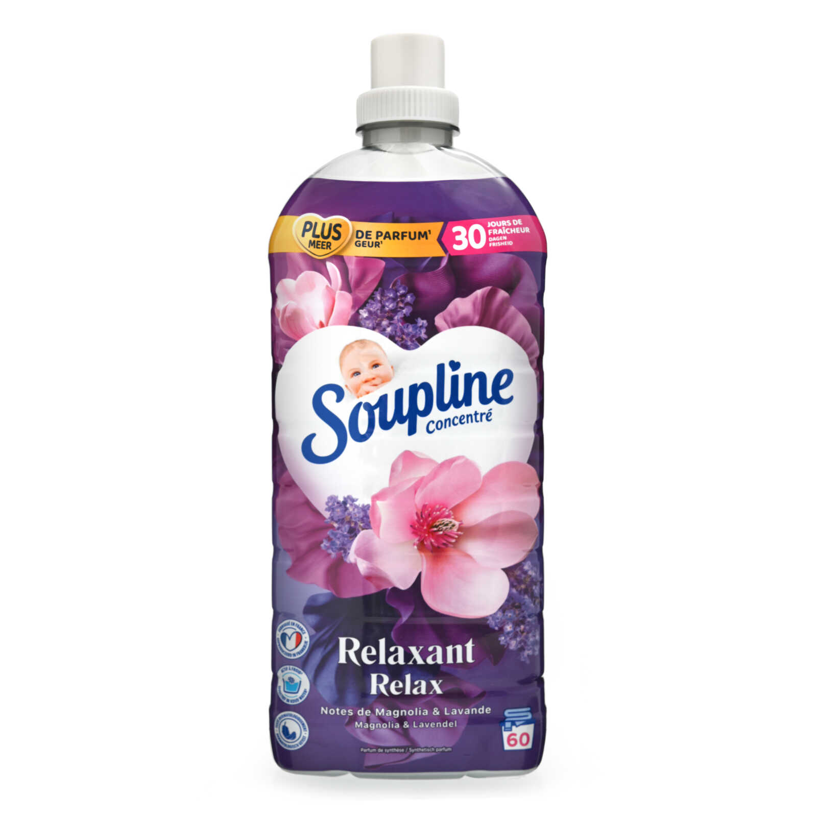 Soupline | Adoucissant | Ultra Emotion Magnolia | 1,28L | 60DS | 1,28 l | Delhaize